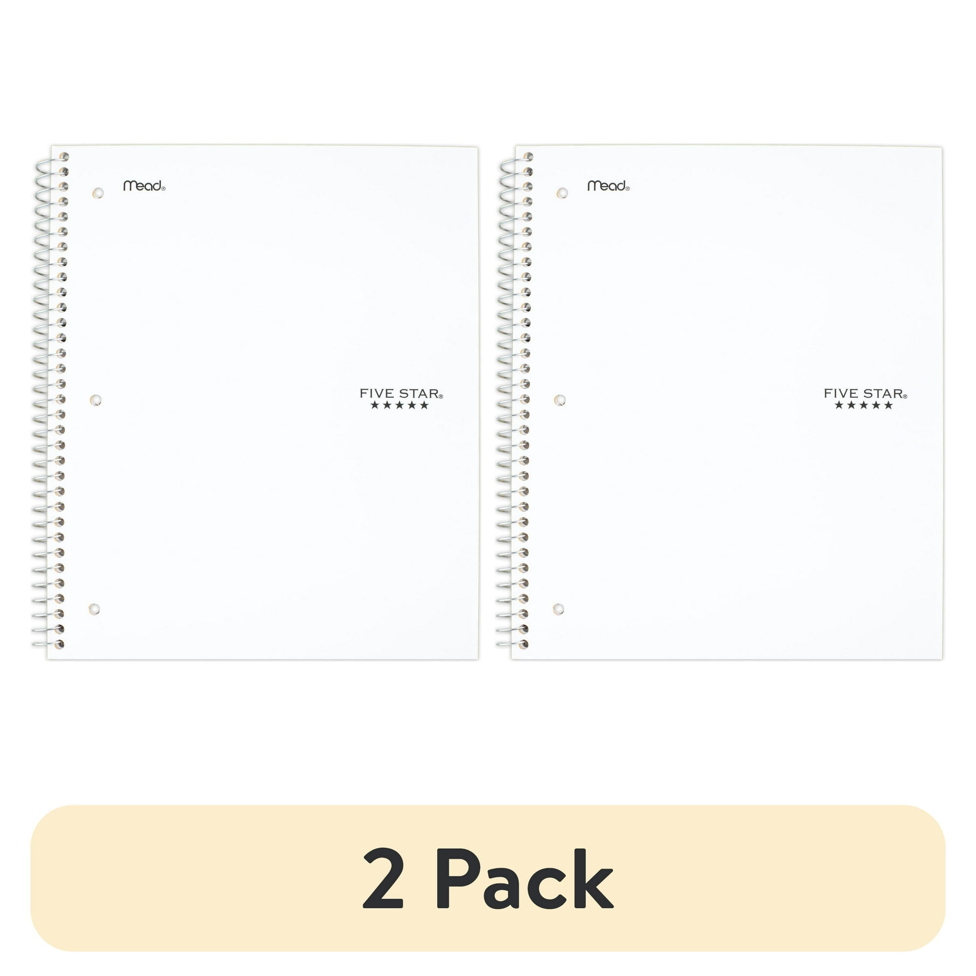 (2 pack) Five Star 1 Subject College Ruled Notebook Plus Study App, 8.5 ...