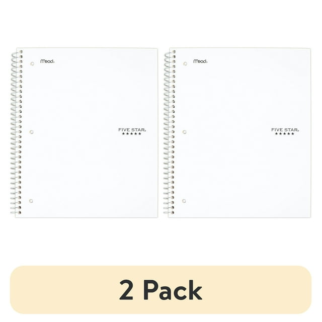 (2 pack) Five Star 1 Subject College Ruled Notebook Plus Study App, 8.5 ...