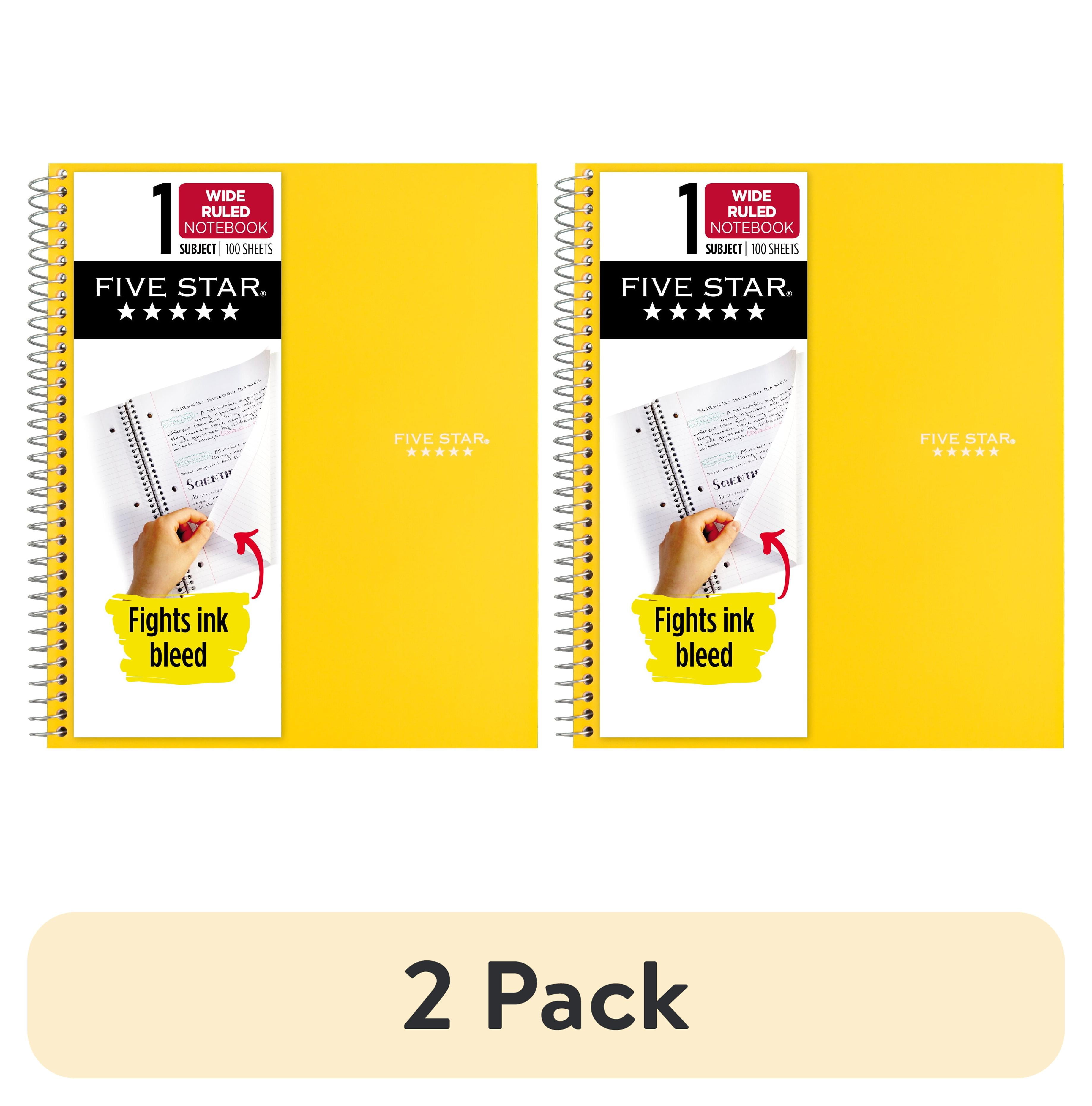 (2 pack) Five Star 1 Subject Wide Ruled Notebook Plus Study App, 8" x ...