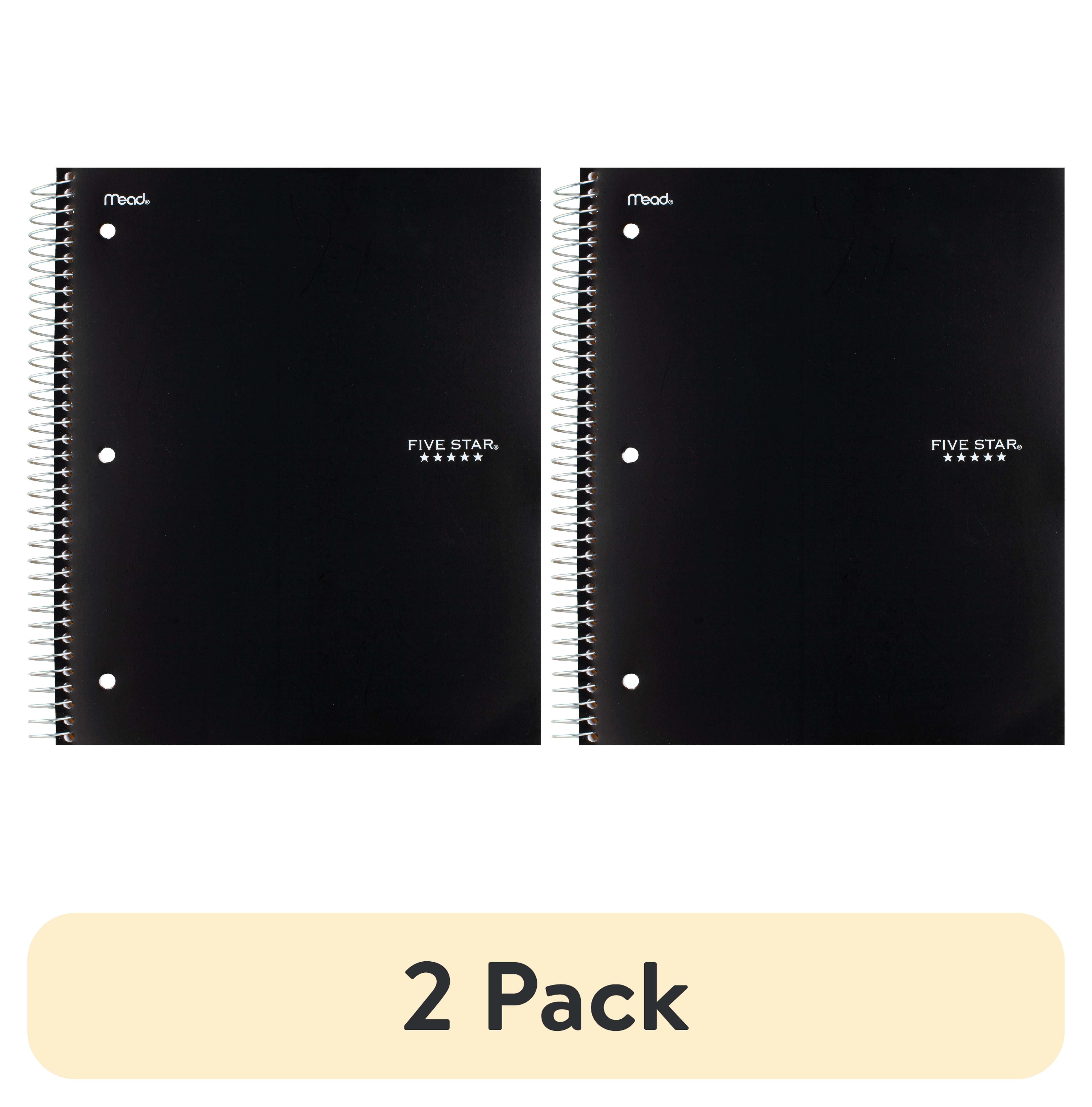 (2 pack) Five Star Spiral Notebook Plus Study App 3 Subject College ...