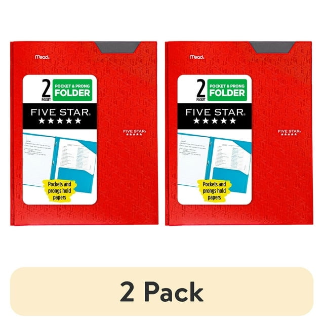 (2 pack) Five Star Stay-Put Plastic and Prong Folder, Fire Red ...