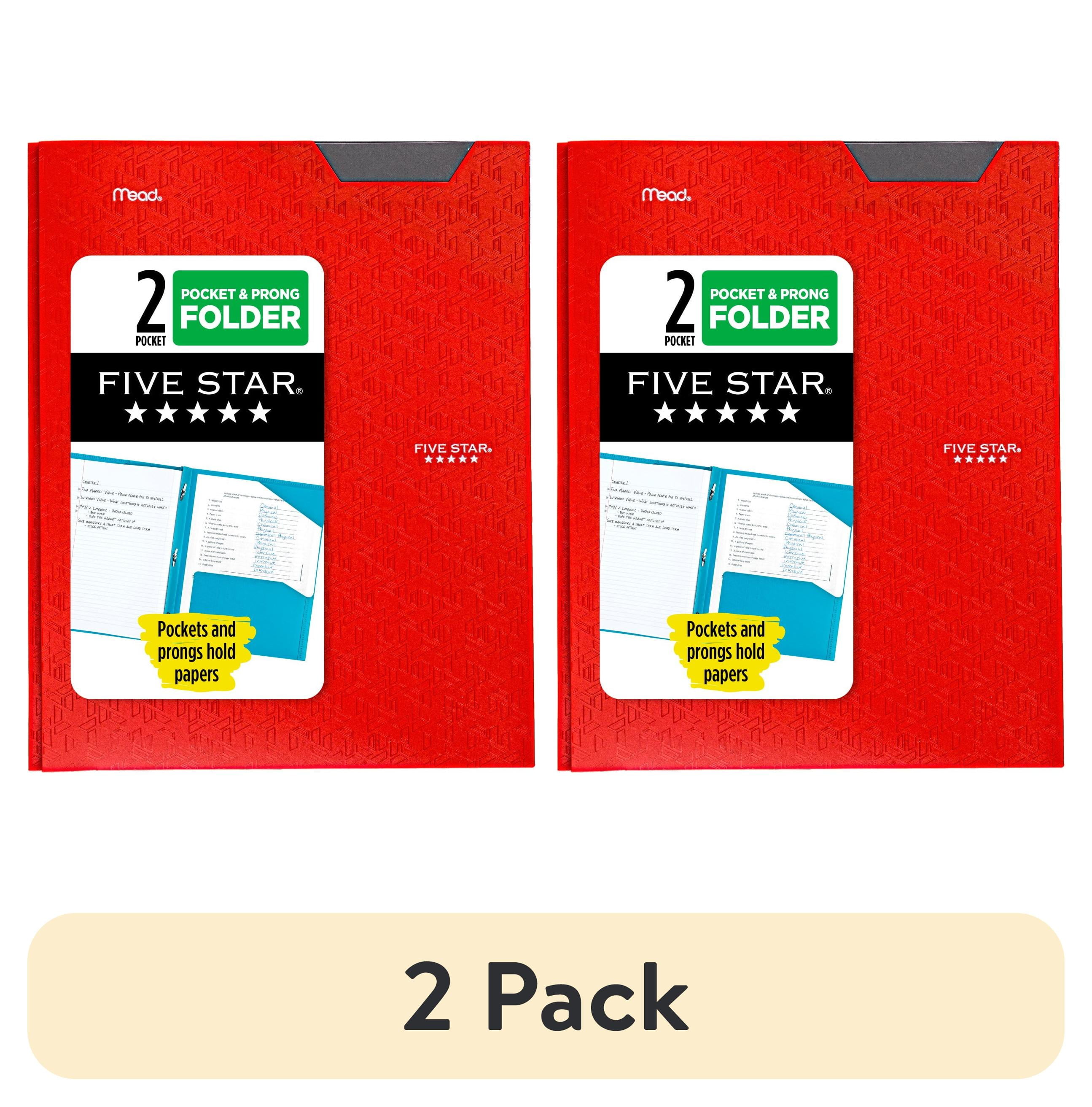 (2 pack) Five Star Stay-Put Plastic and Prong Folder, Fire Red (340300C ...