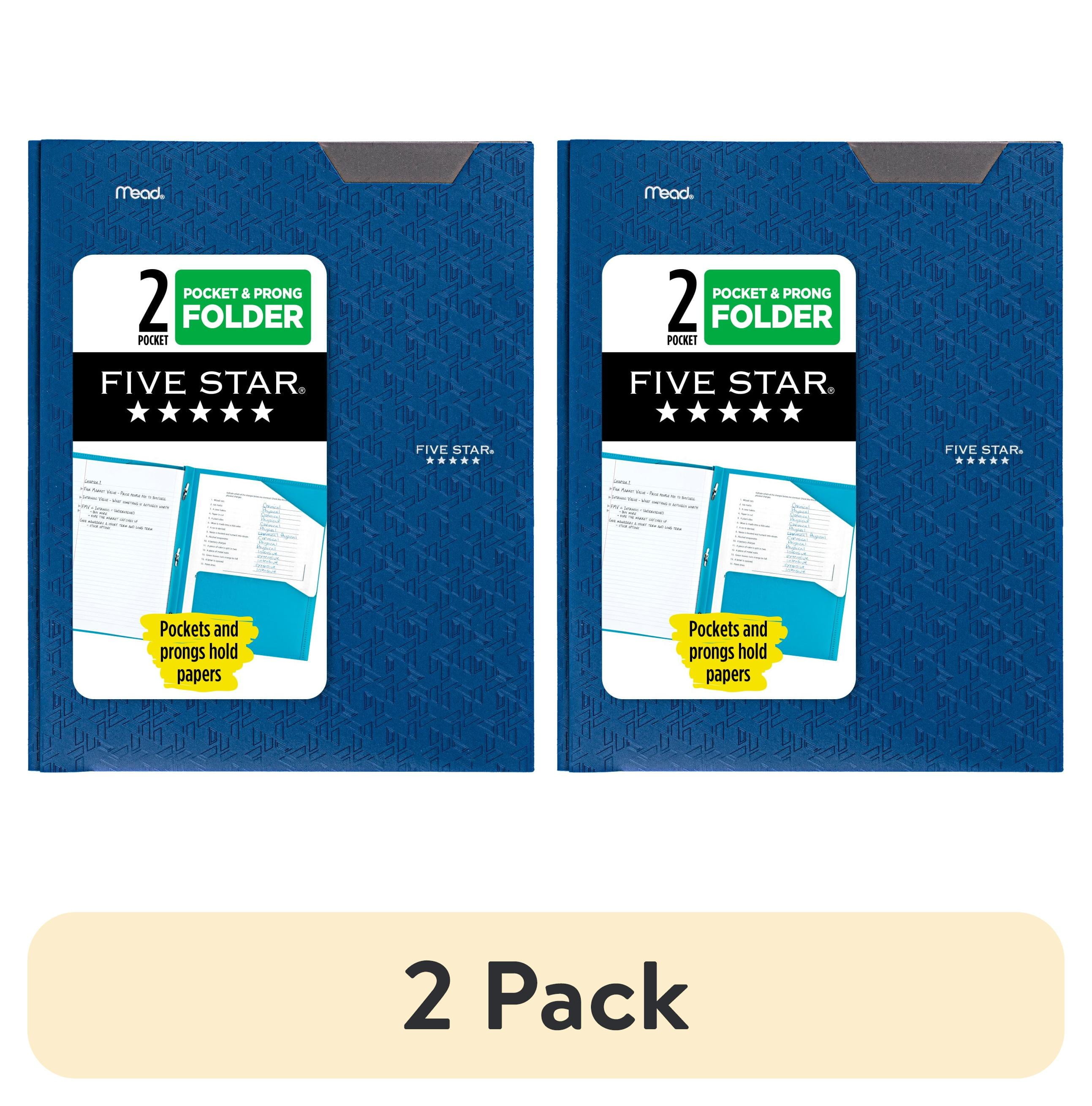 (2 pack) Five Star Stay-Put Plastic and Prong Folder, Pacific Blue ...