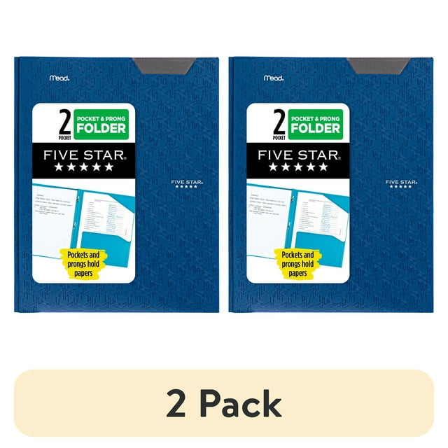 (2 pack) Five Star Stay-Put Plastic and Prong Folder, Pacific Blue ...