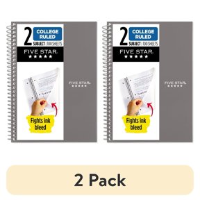 Spiral Notebook 5 Subject College Ruled Feature Rich Coral - Five Star ...