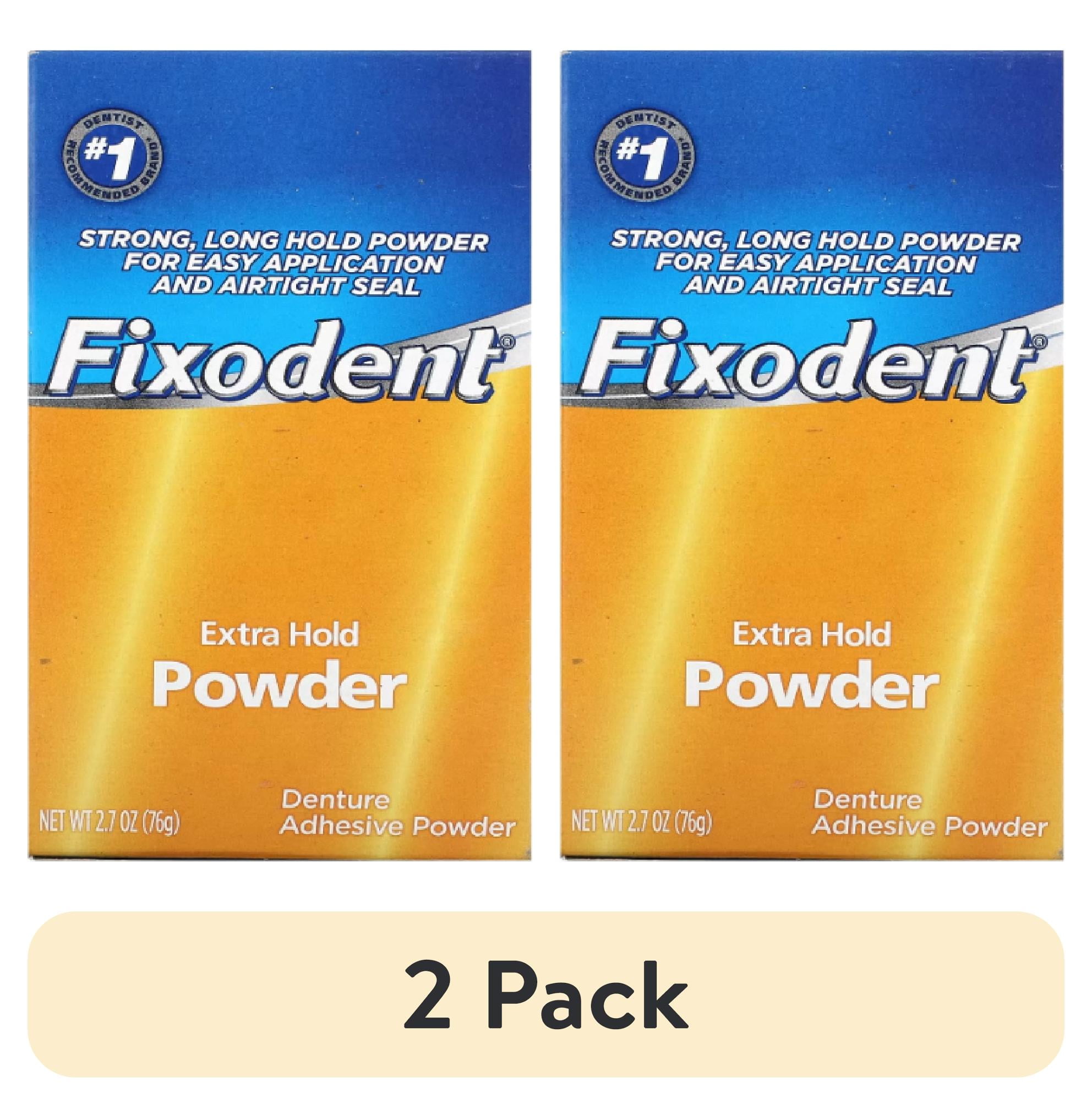 (2 pack) Fixodent Denture Adhesive Extra Hold Powder and Airtight Seal ...