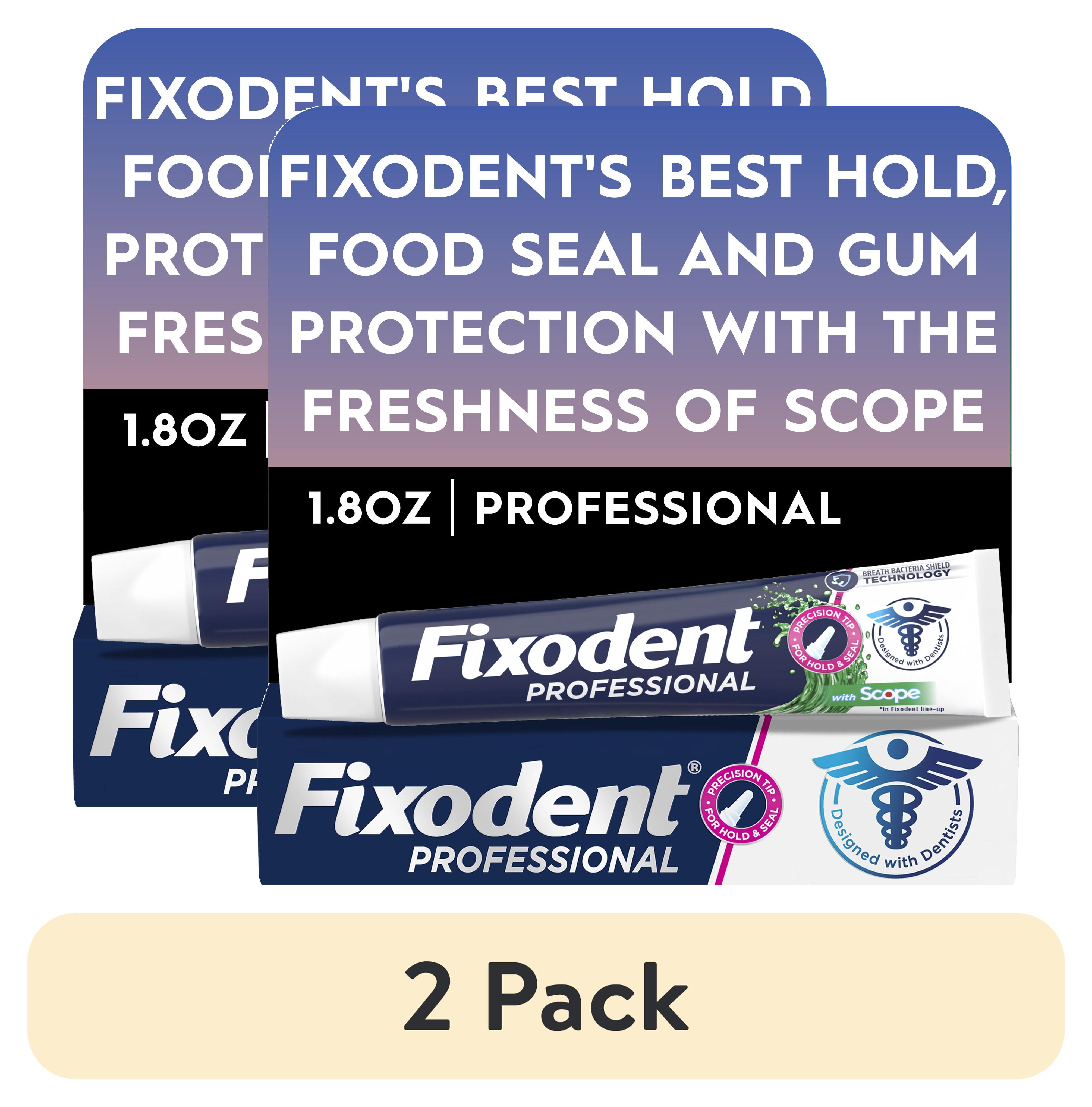 (2 pack) Fixodent Professional Plus Scope Denture Adhesive Cream, 1.8 ...