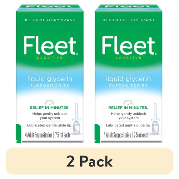 (2 pack) Fleet Laxatives, Liquid Glycerin Suppositories for Adult ...