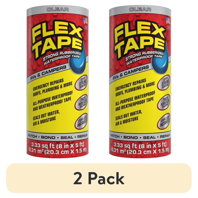 (2 pack) Flex Tape Rubberized Waterproof Tape - Ideal for RVs, Boats ...