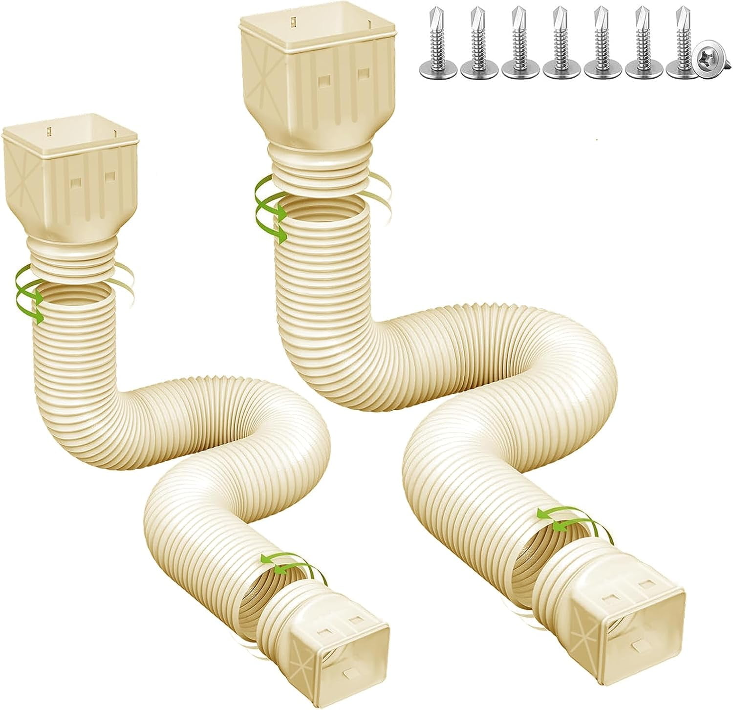 2 pack Flexible Rain Gutter Downspout Extensions,Drain Downspout ...