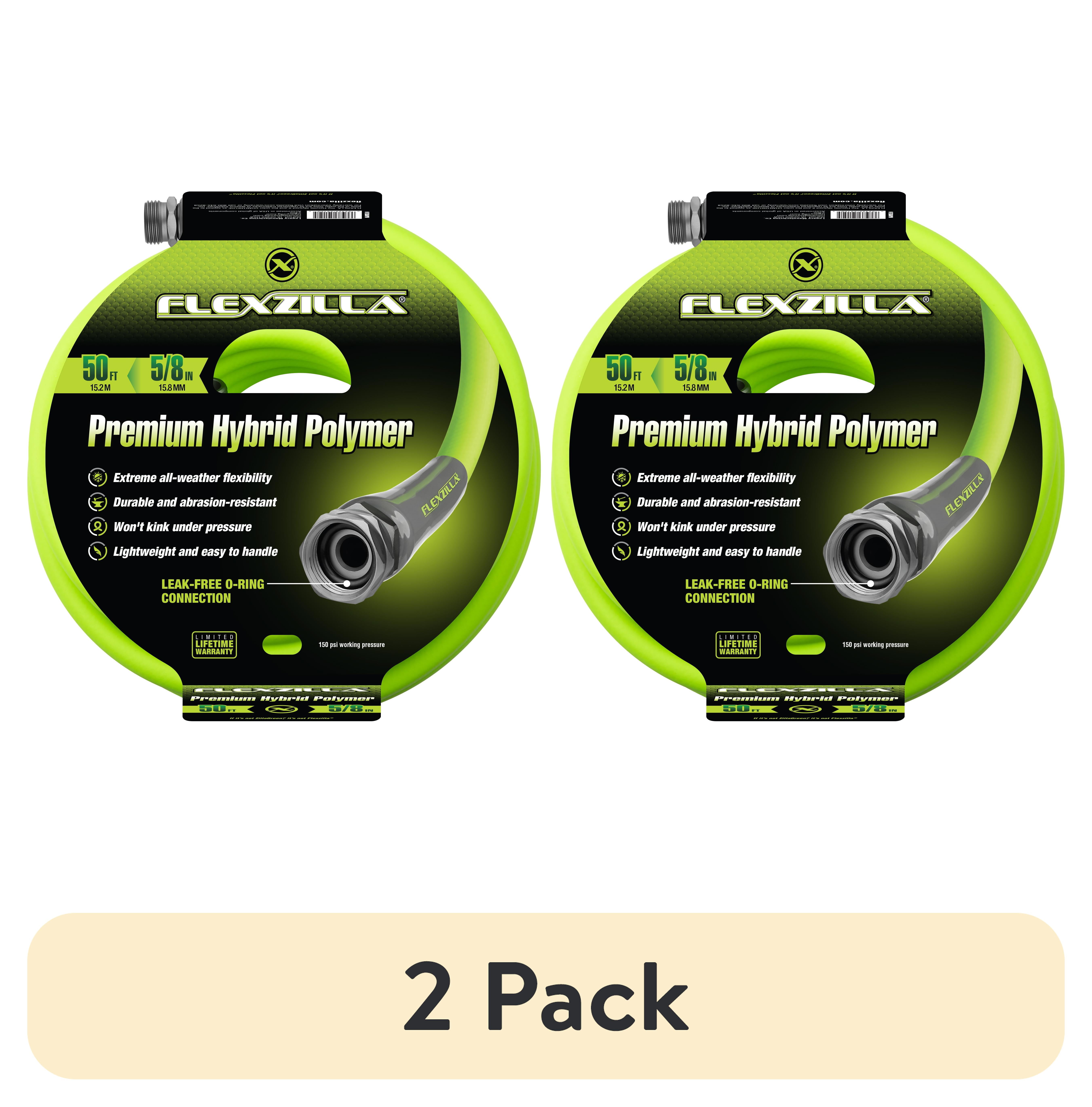 (2 pack) Flexzilla® Garden Hose, Flexible Hybrid Polymer, 5/8" x 50 ...