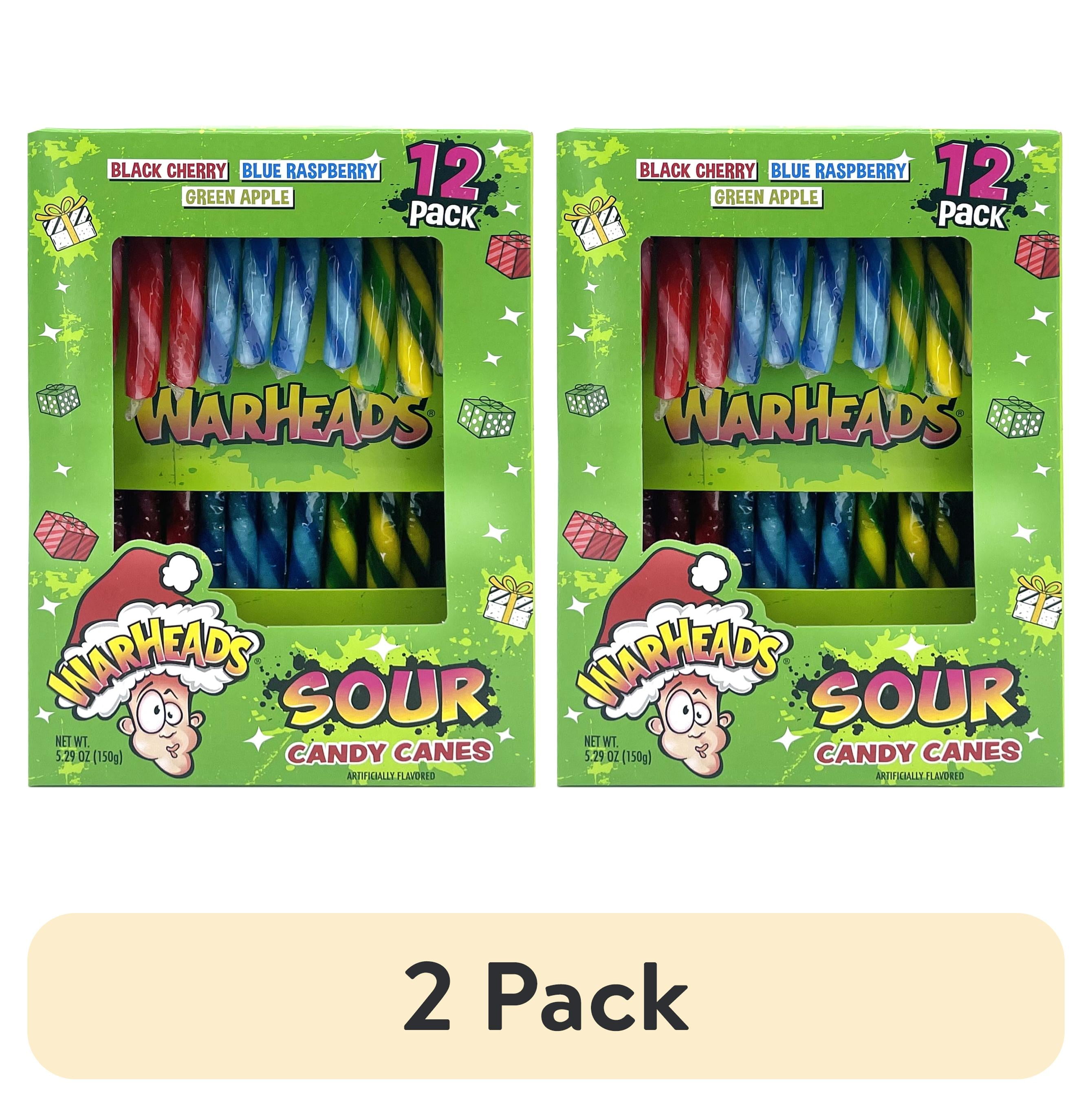 (2 pack) Flix Candy Warheads Sour Christmas Candy Canes, Peanut ...