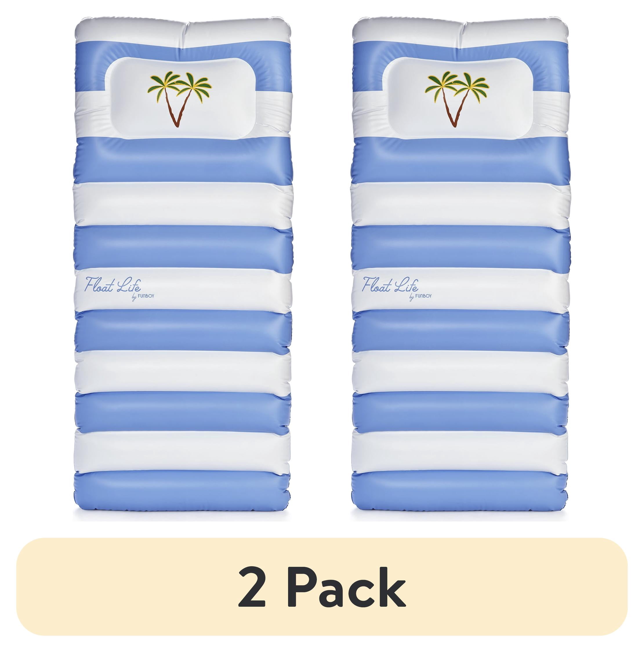 (2 pack) Float Life by FUNBOY Blue & White Striped Palm Pool Float ...