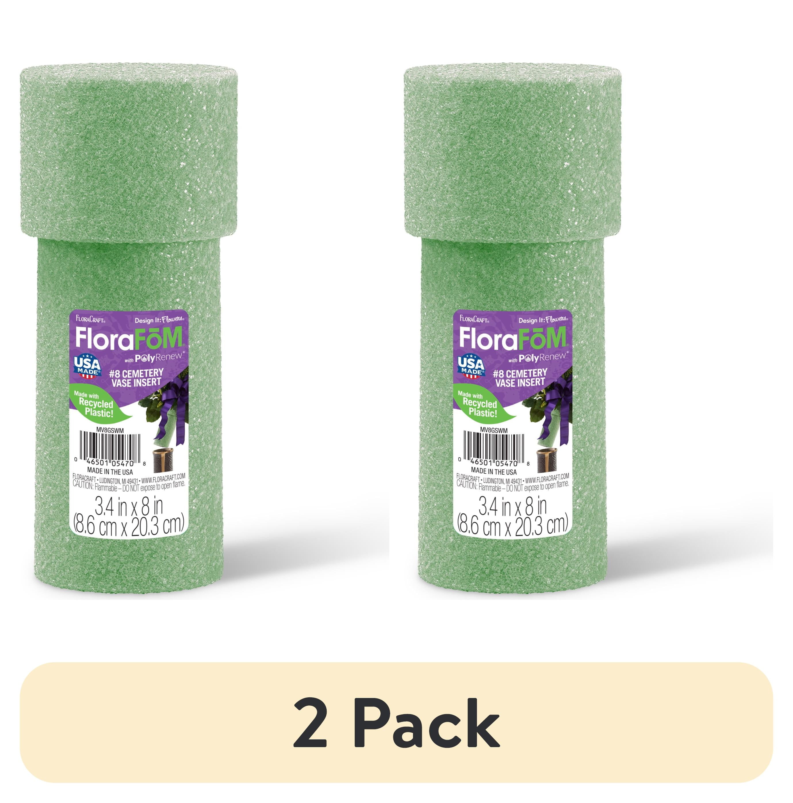 FloraFM Memorial Vase Insert 3.4x8 - Recycled Plastic Foam - Walmart.com