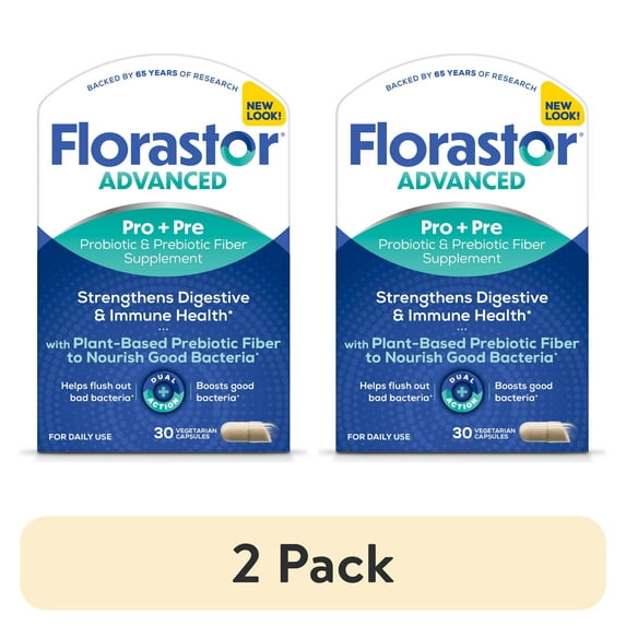 (2 pack) Florastor Unisex Advanced Pro + Pre Probiotic and Prebiotic ...