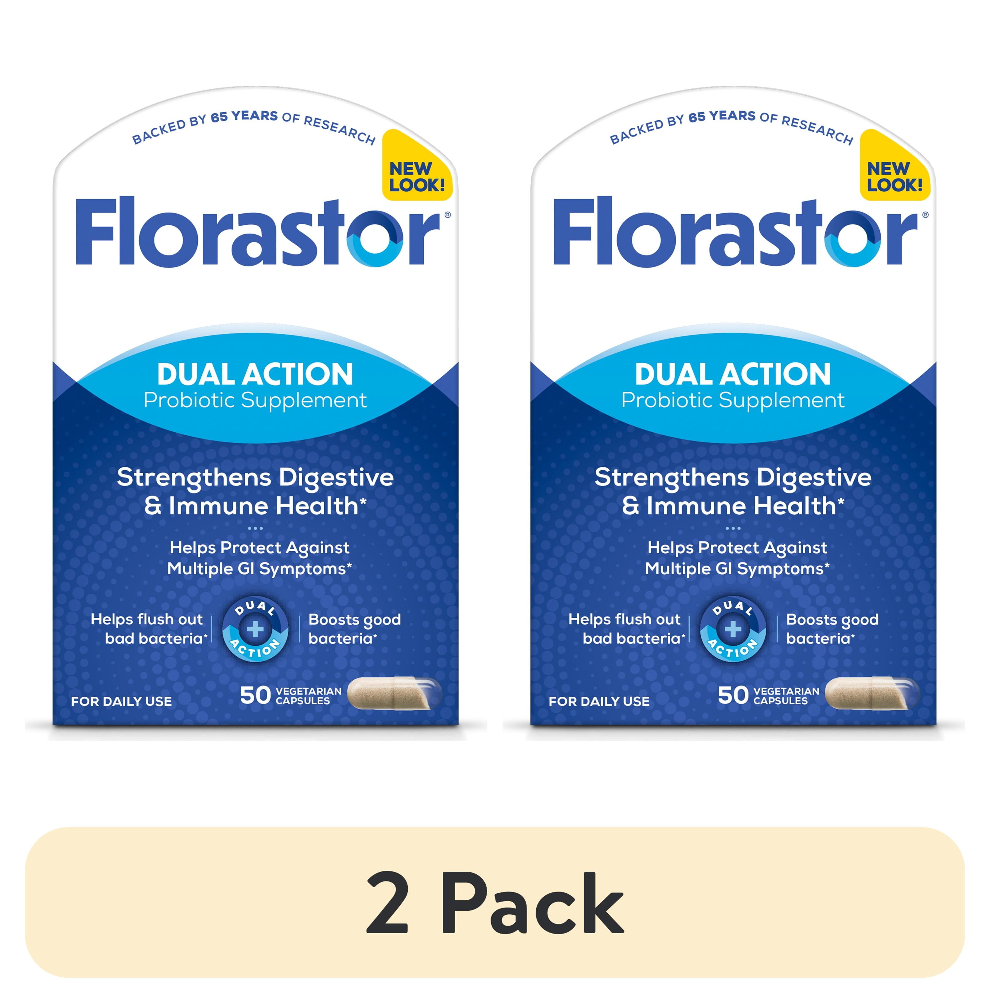 (2 pack) Florastor Unisex Daily Probiotic Supplement Capsules for ...