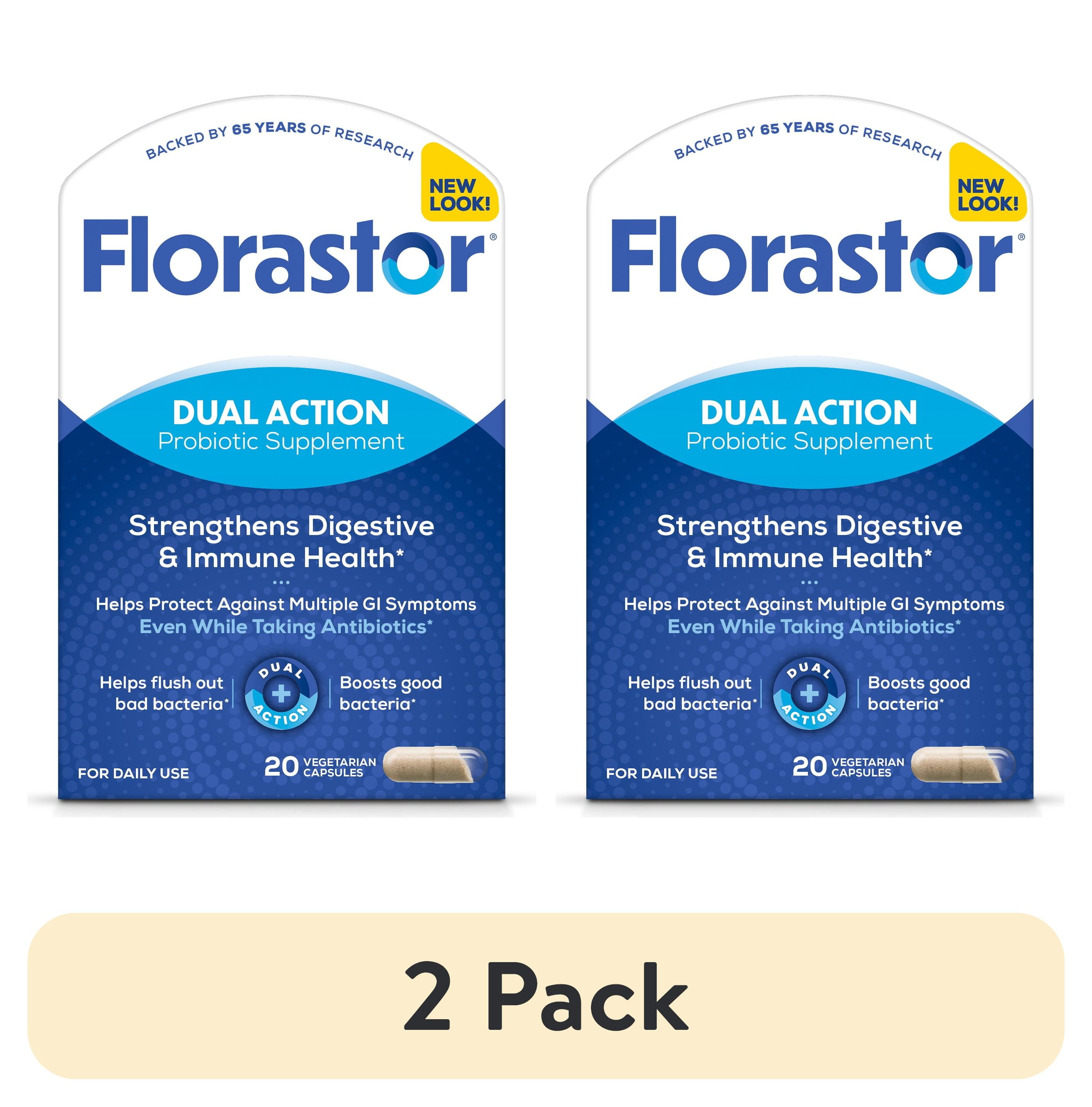 (2 pack) Florastor Unisex Daily Probiotic Supplement, Saccharomyces ...