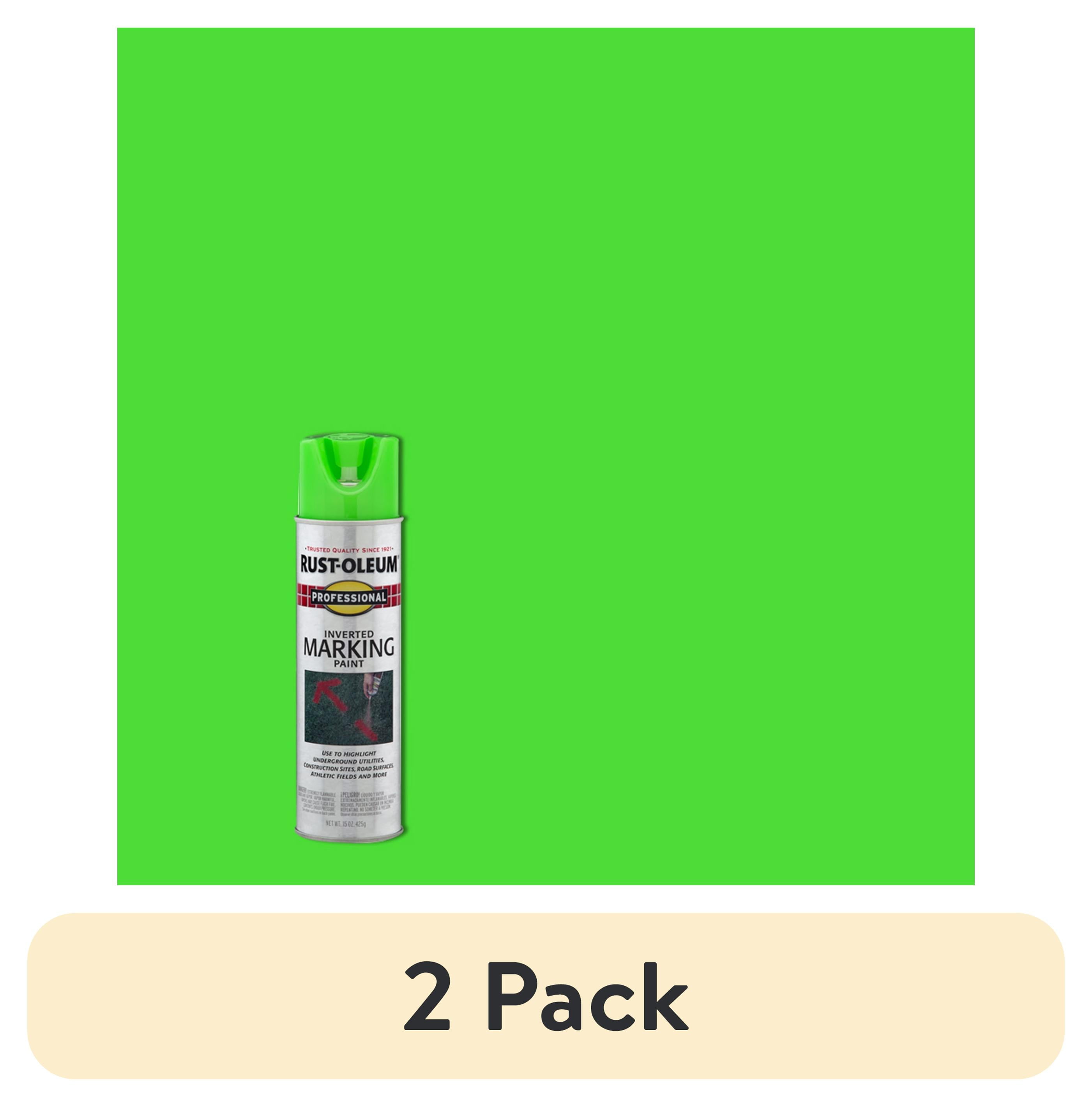 (2 pack) Fluorescent Green, Rust-Oleum Professional Inverted Marking ...