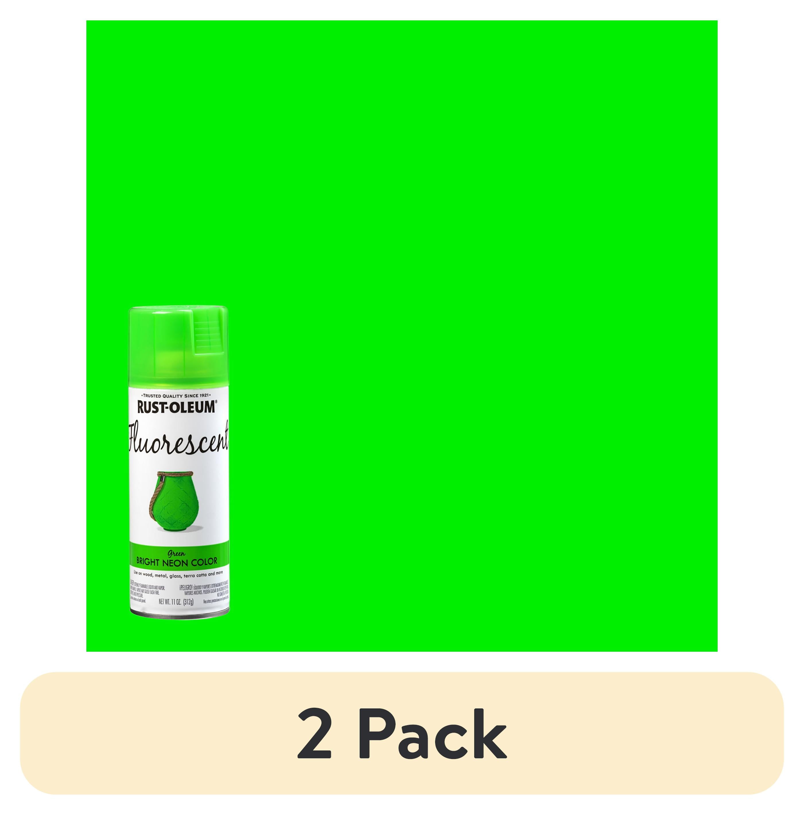 (2 pack) Fluorescent Green, Rust-Oleum Specialty Flat Spray Paint- 11 ...