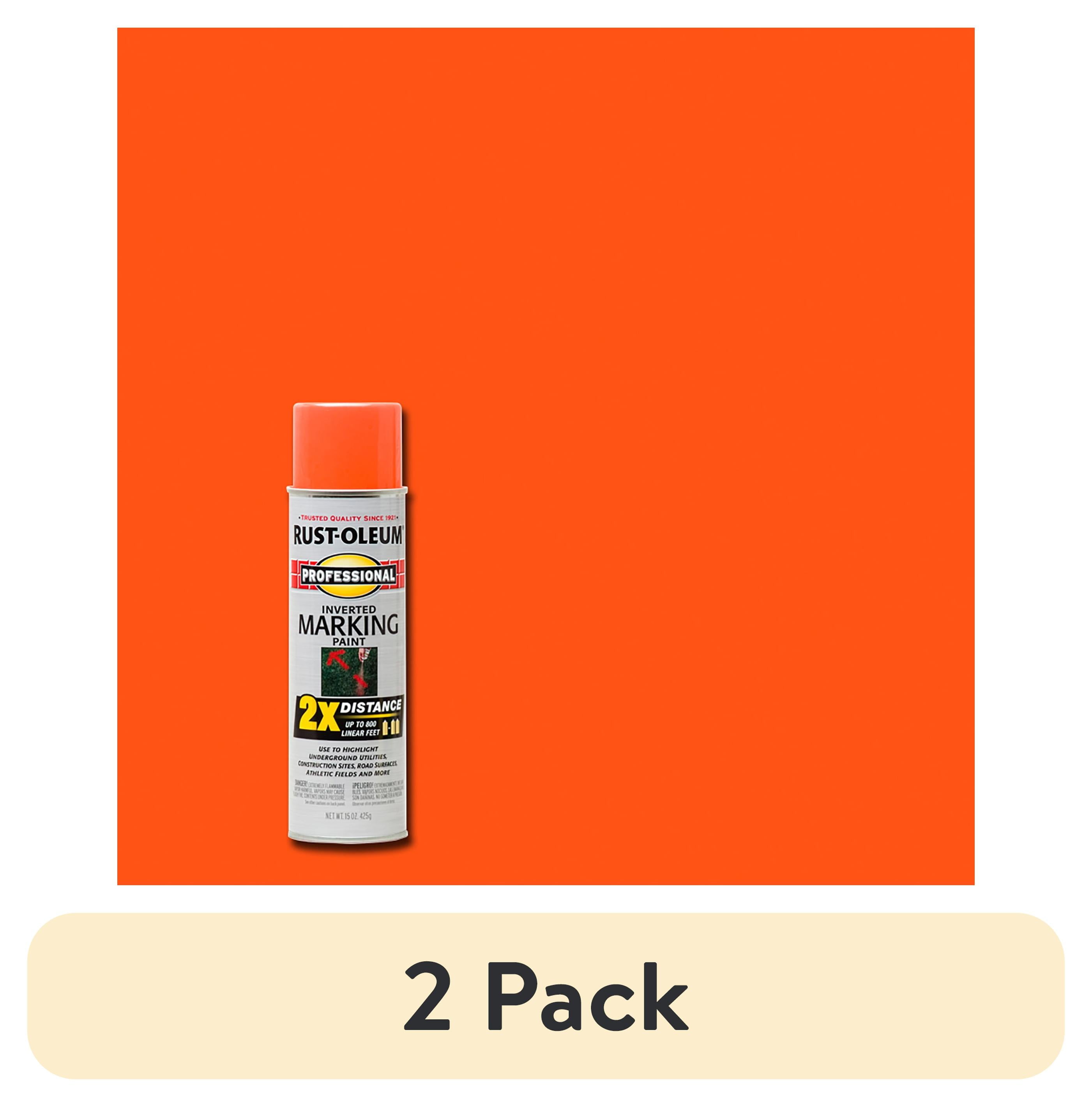 (2 pack) Fluorescent Orange, Rust-Oleum Professional 2X Inverted ...