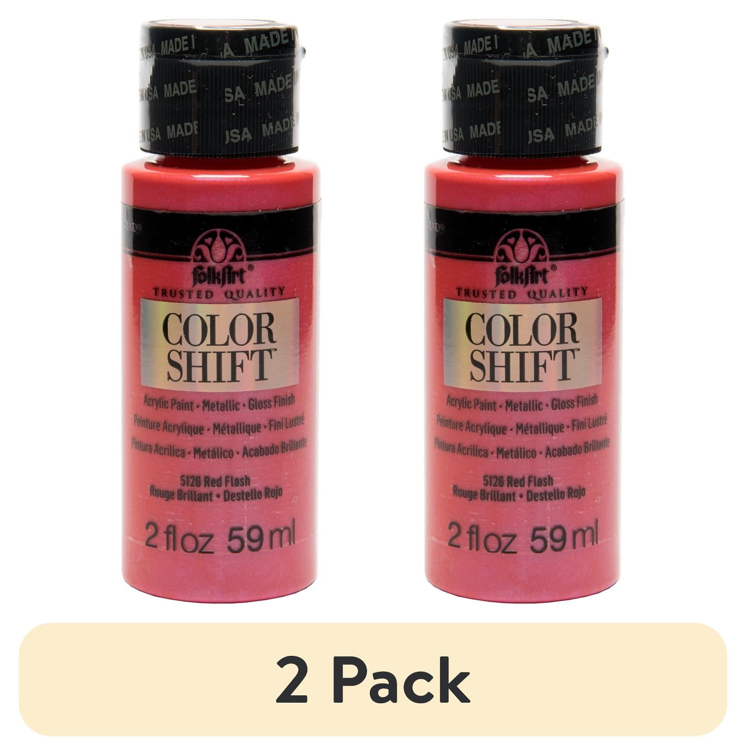 (2 pack) FolkArt Color Shift Acrylic Craft Paint, Gloss Finish, Red, 2 ...