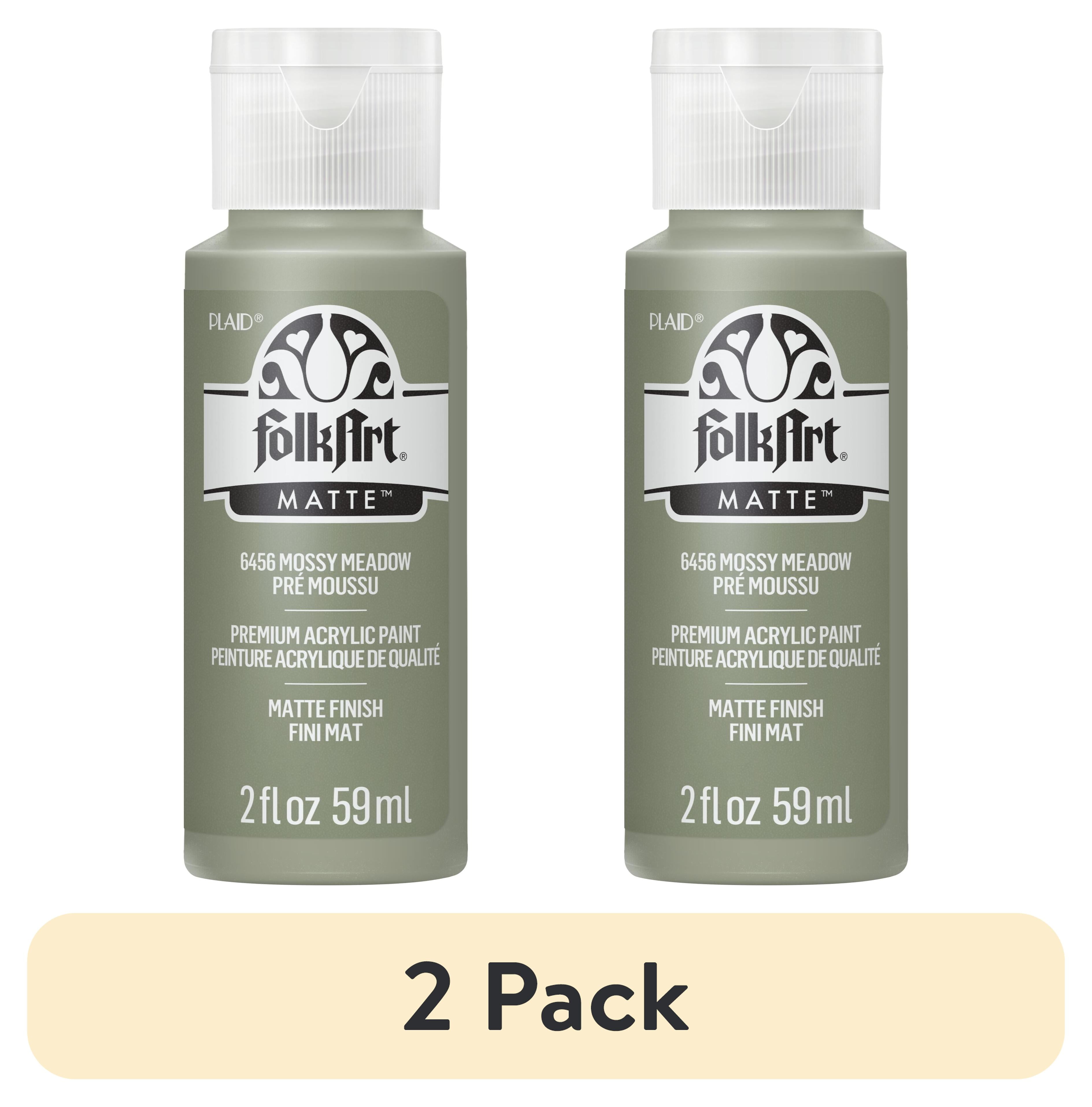 (2 pack) FolkArt Acrylic Craft Paint, Matte Finish, Mossy Meadow, 2 fl ...