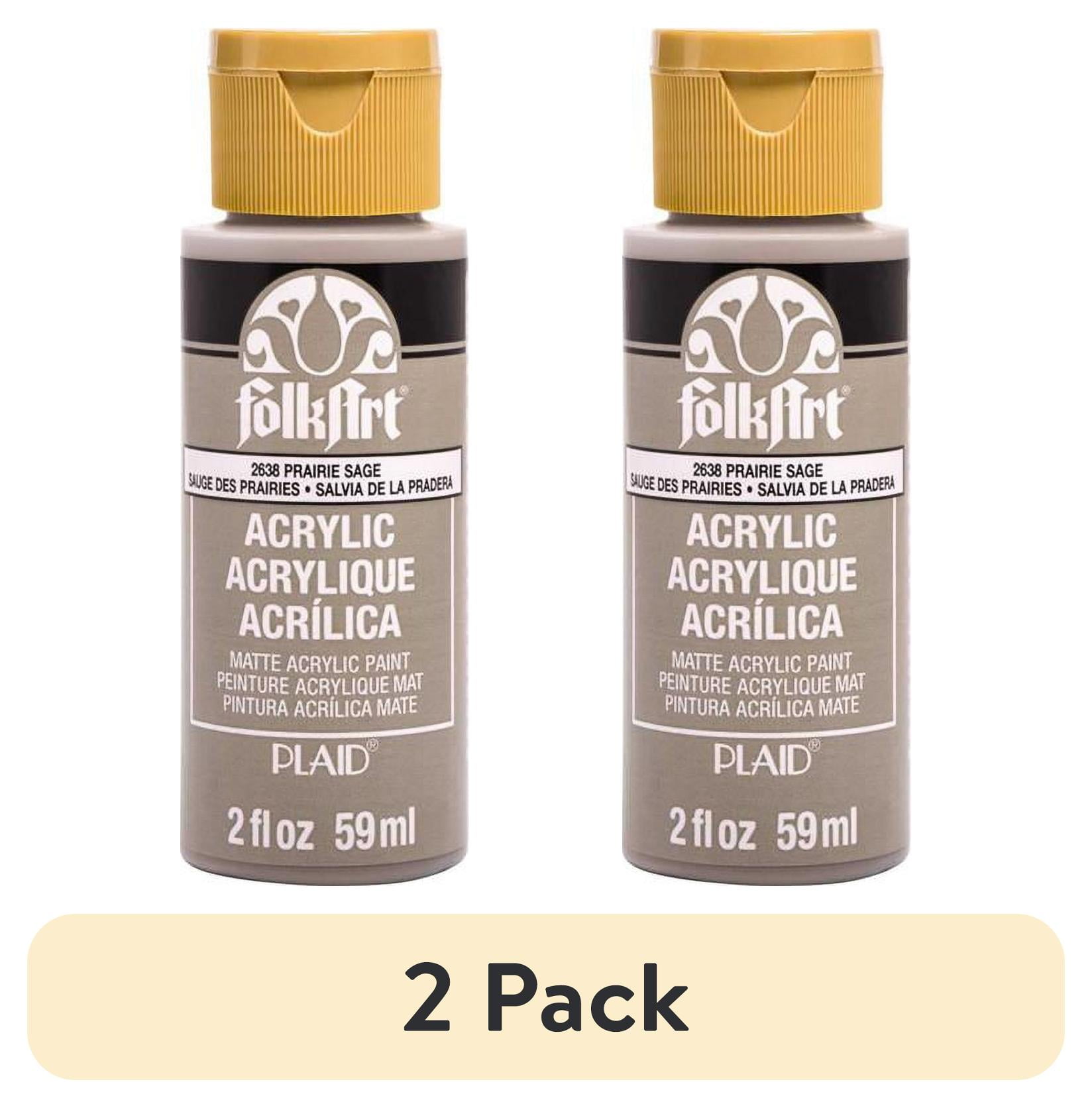 (2 pack) FolkArt Acrylic Craft Paint, Matte Finish, Prairie Sage, 2 fl ...