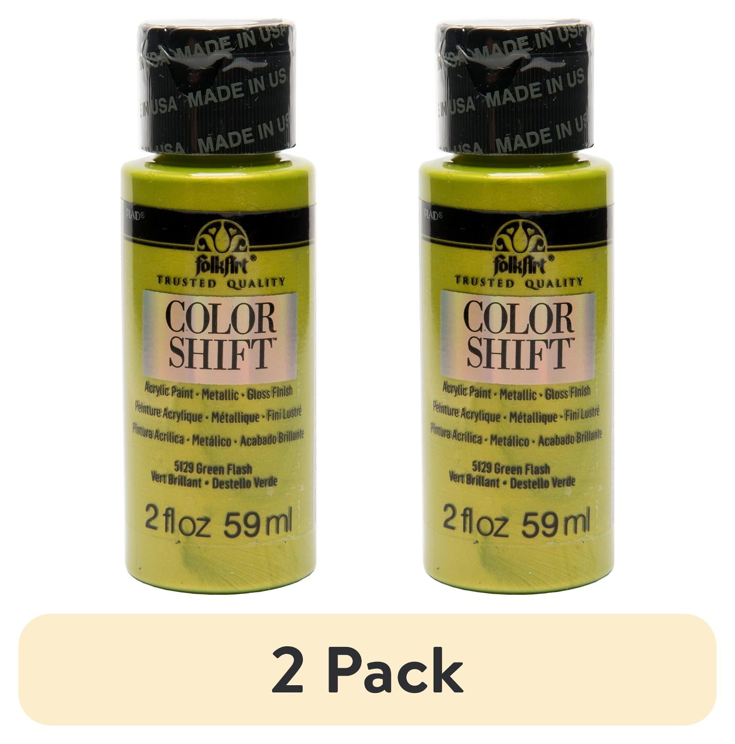 (2 pack) FolkArt Color Shift Acrylic Craft Paint, Gloss Finish, Green ...