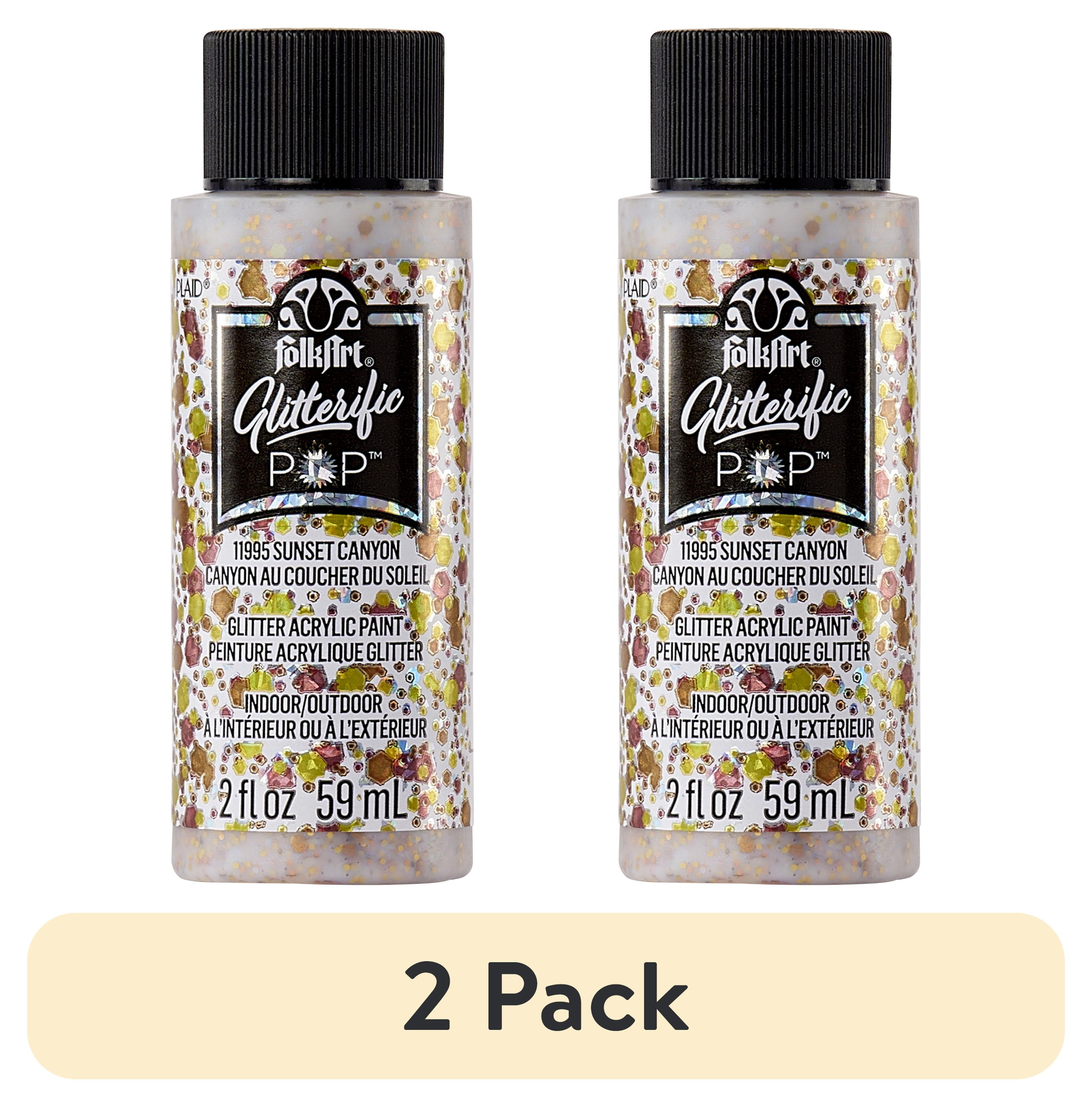 (2 pack) FolkArt Glitterific Pop Acrylic Craft Paint, Sunset Canyon, 2 ...