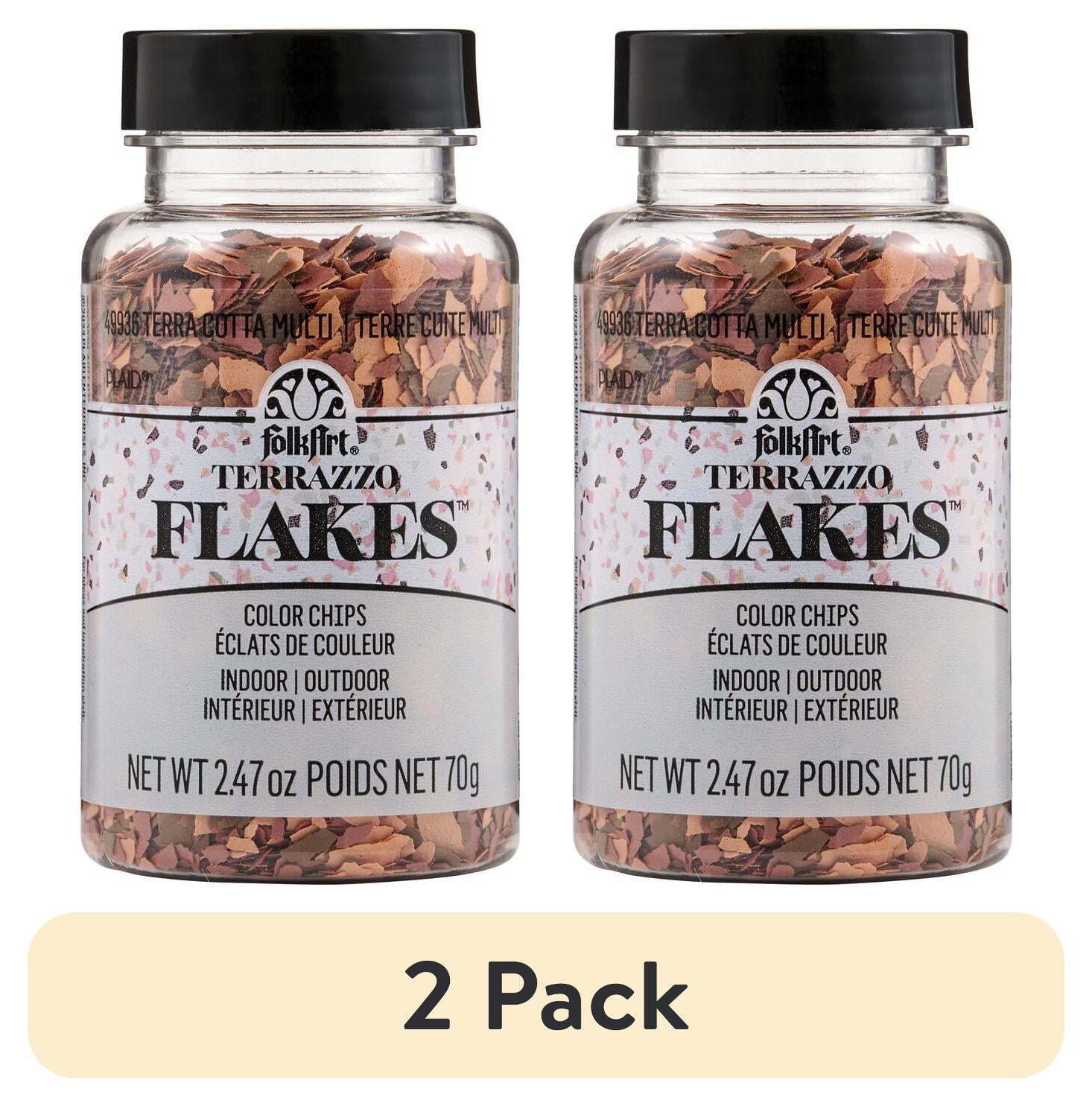 (2 pack) FolkArt Terrazzo Flakes Color Chips, Terra Cotta Multi, 2.47 ...