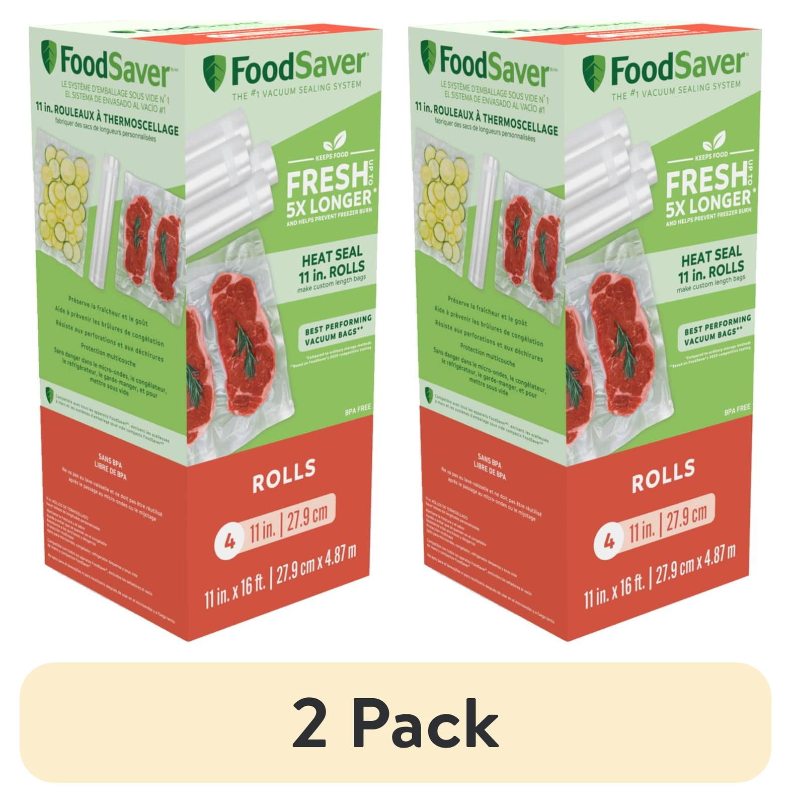 (2 pack) FoodSaver Heat Seal 11 in. Vacuum Seal Roll, 11" x 12', Clear ...