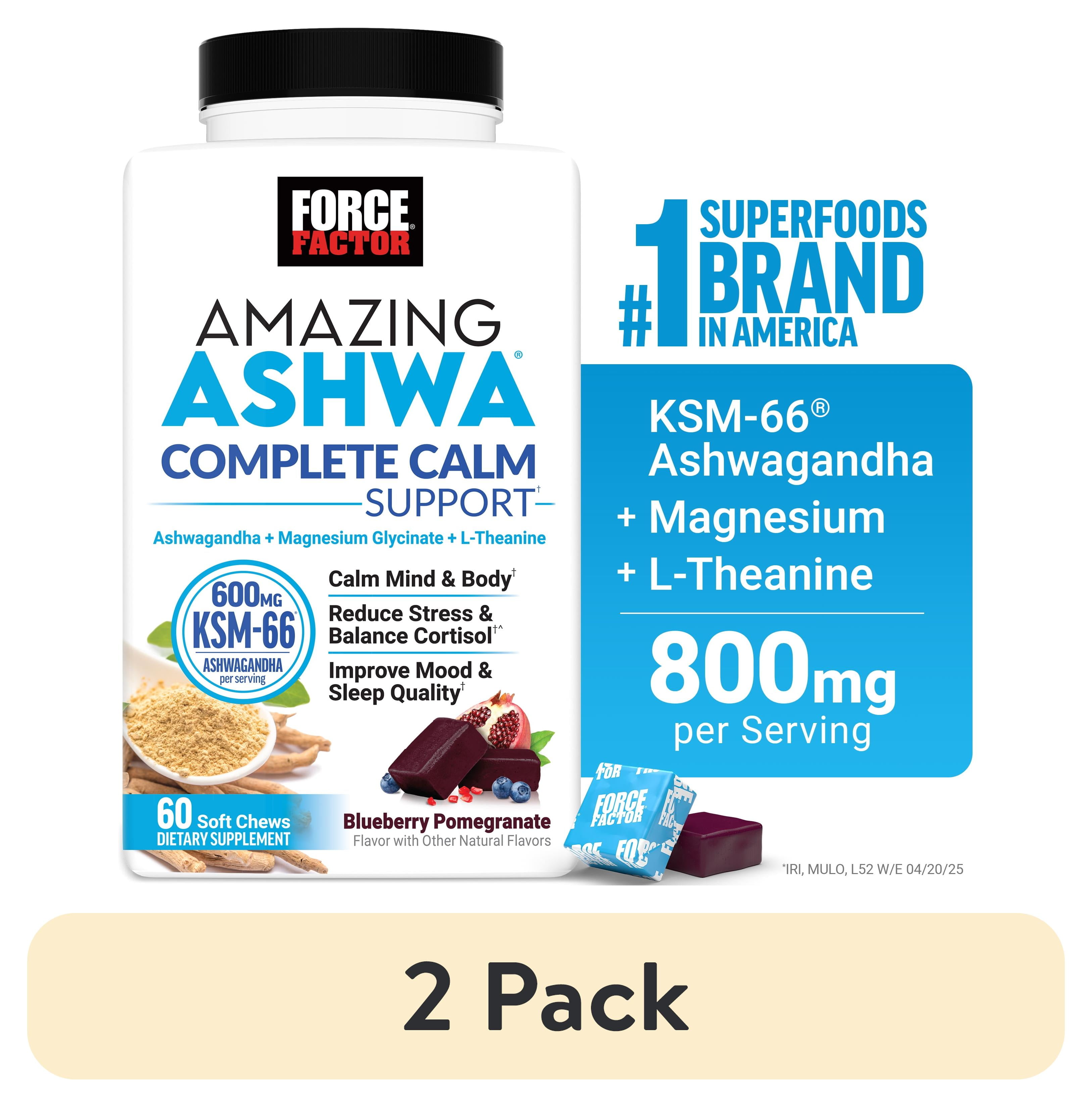 (2 pack) Force Factor Amazing Ashwa Complete Calm Support, KSM-66 ...