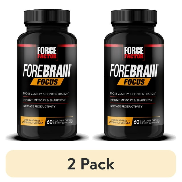 (2 pack) Force Factor Forebrain Focus Nootropic Brain Health Supplement for Focus, 60 Capsules ...