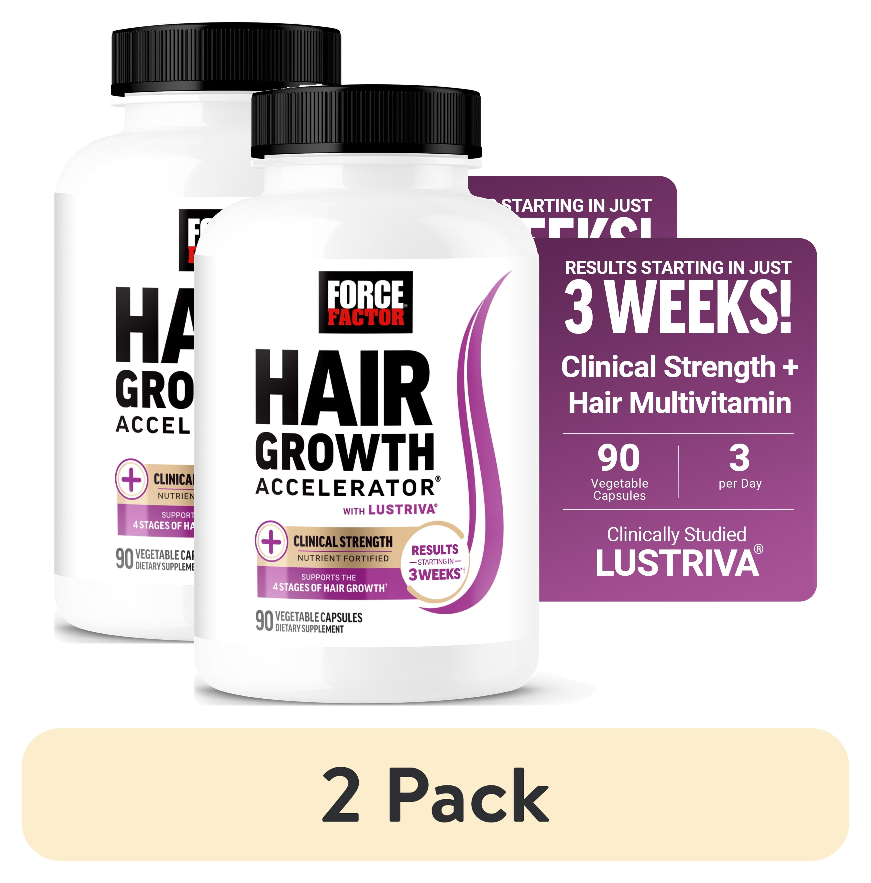 (2 pack) Force Factor Hair Growth Accelerator, Hair Growth Vitamins for ...
