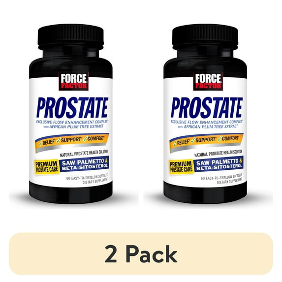 (2 pack) Force Factor Prostate Supplement for Men with Saw Palmetto and Beta Sitosterol ...