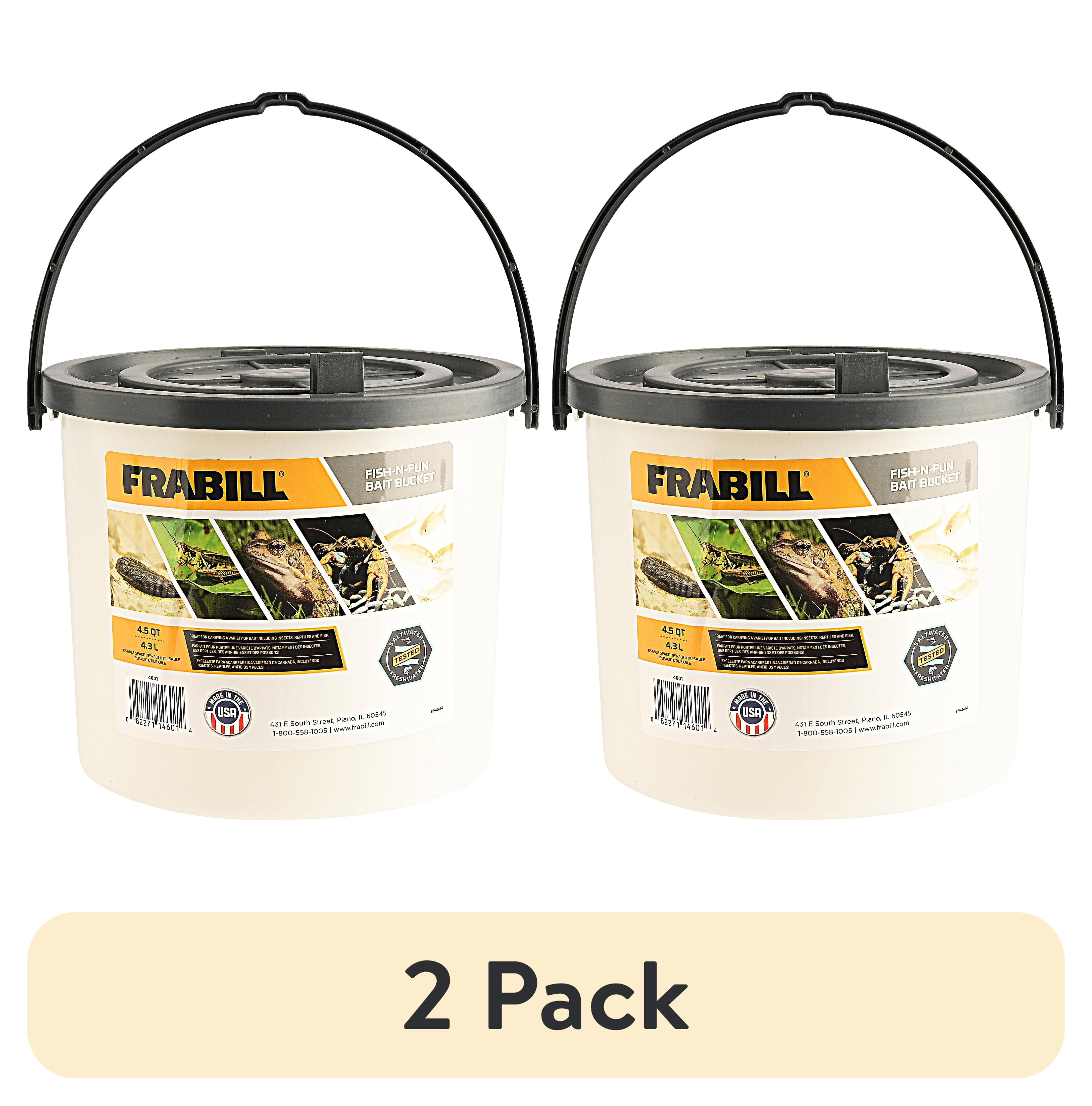 (2 pack) Frabill Fish-N-Fun 4.5 Quart Bait Bucket, Fishing Tackle Boxes ...
