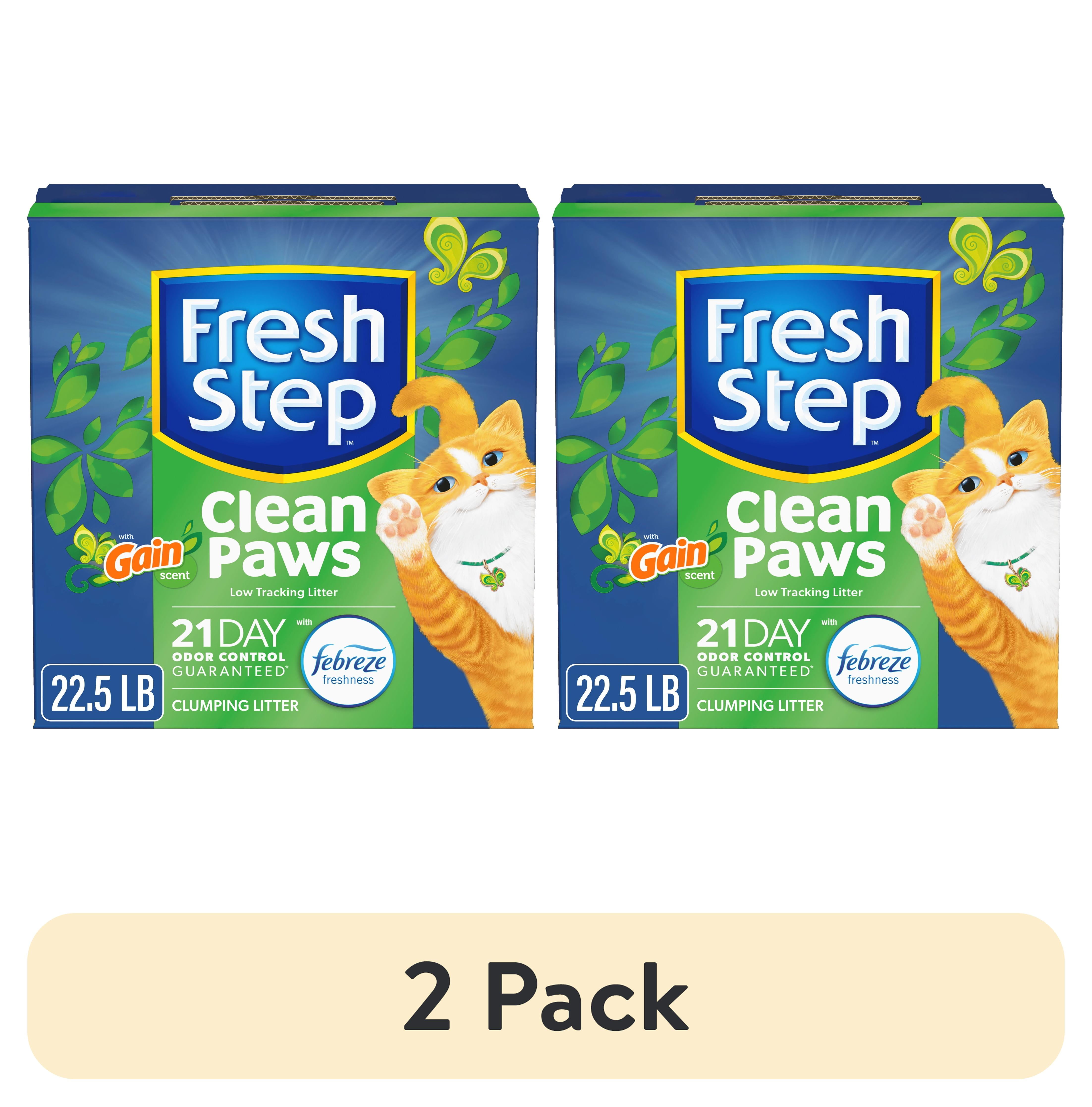 (2 pack) Fresh Step Clean Paws Cat Litter, Low-Tracking Clumping Litter ...