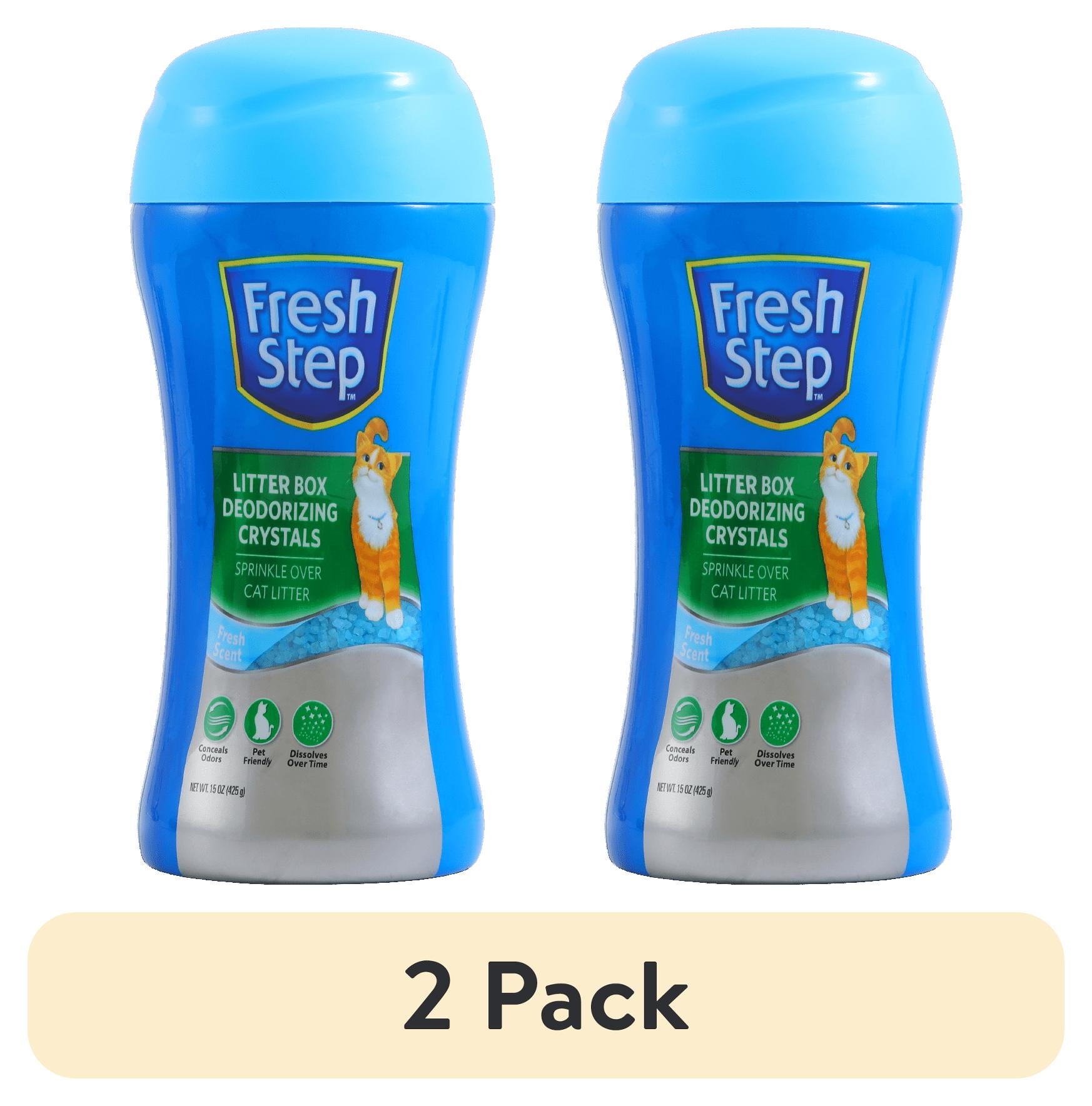 (2 pack) Fresh Step Cat Litter Box Deodorizing Crystals, Fresh Scent 15 ...