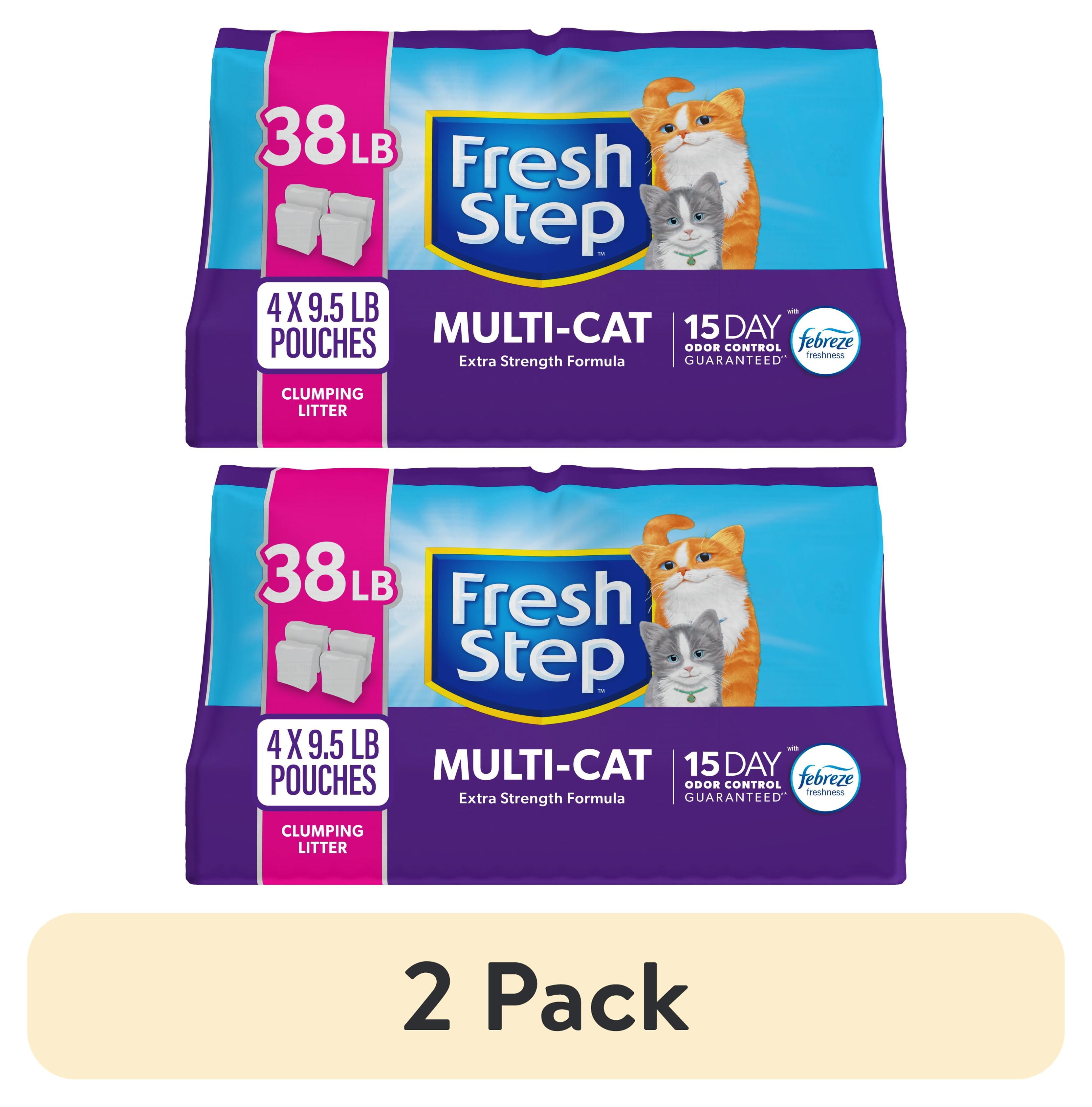 (2 pack) Fresh Step Multi-Cat Scented Clumping Cat Litter with the ...