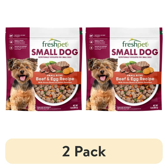 (2 pack) Freshpet Fresh Dog Food, Small Dog Beef & Egg Recipe, Small ...