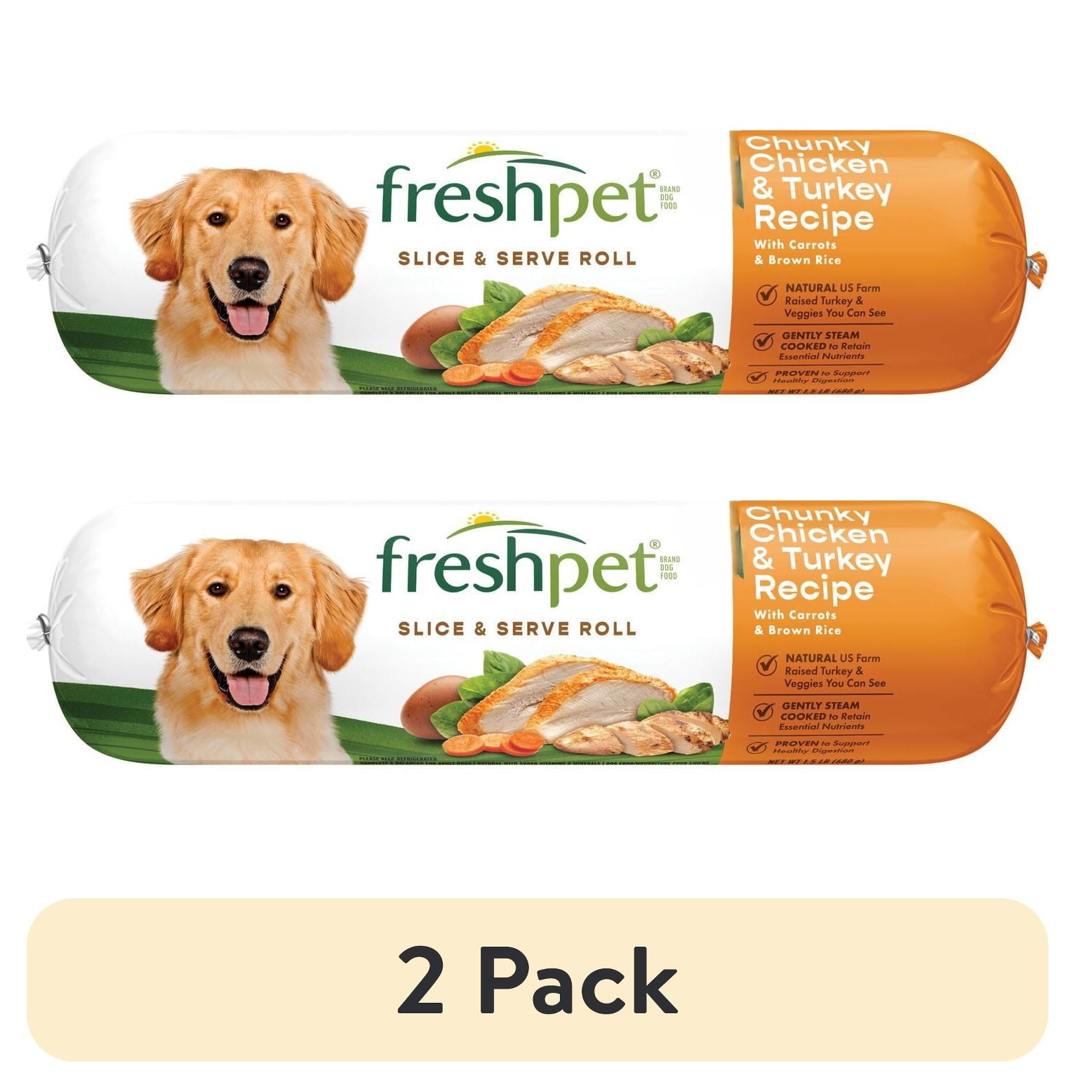 (2 pack) Freshpet Fresh Dog Food, Chunky Chicken & Turkey Recipe, Slice ...