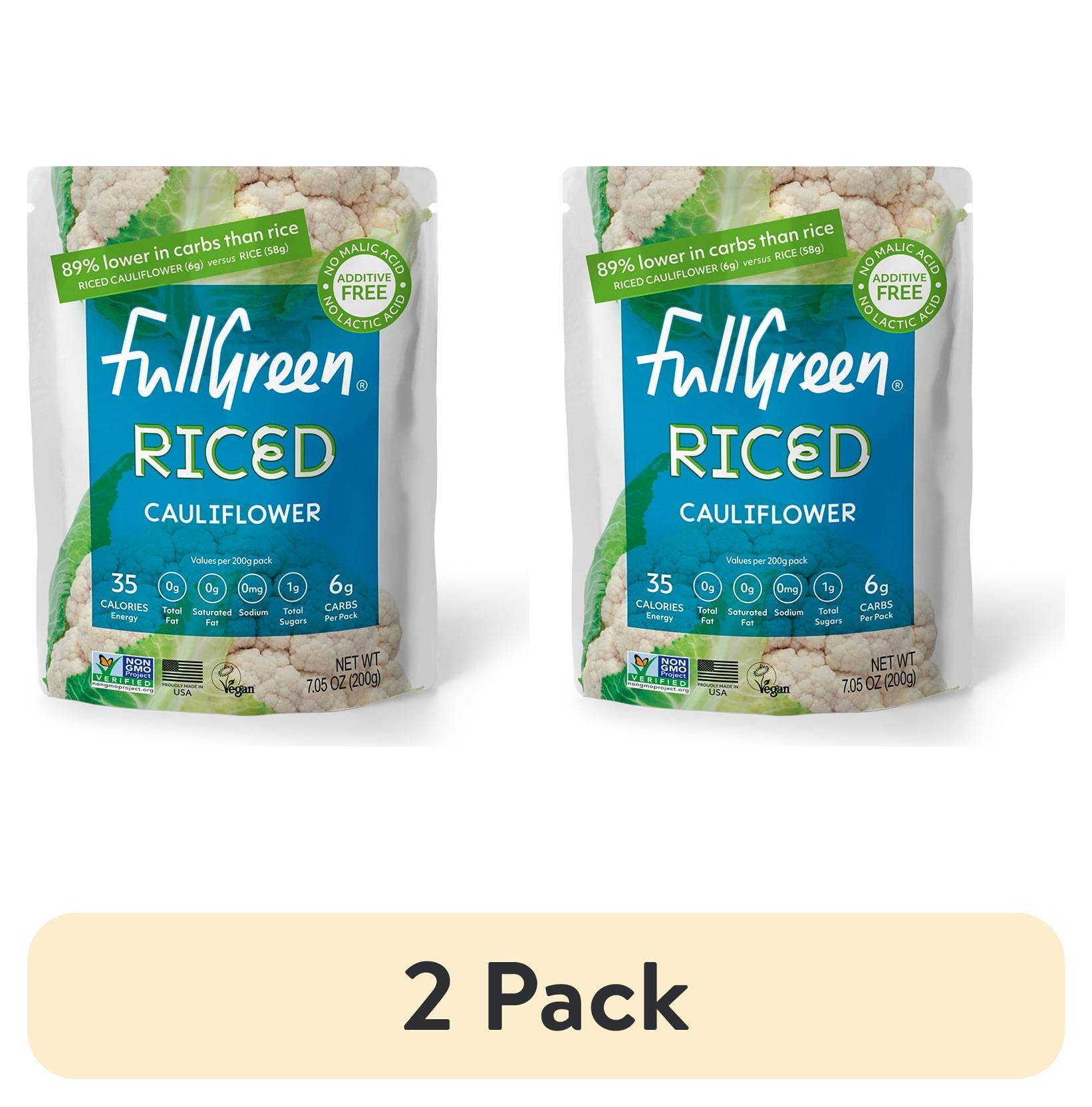 (2 pack) Fullgreen Riced Cauliflower 7.05 oz Shelf Stable Pouch ...