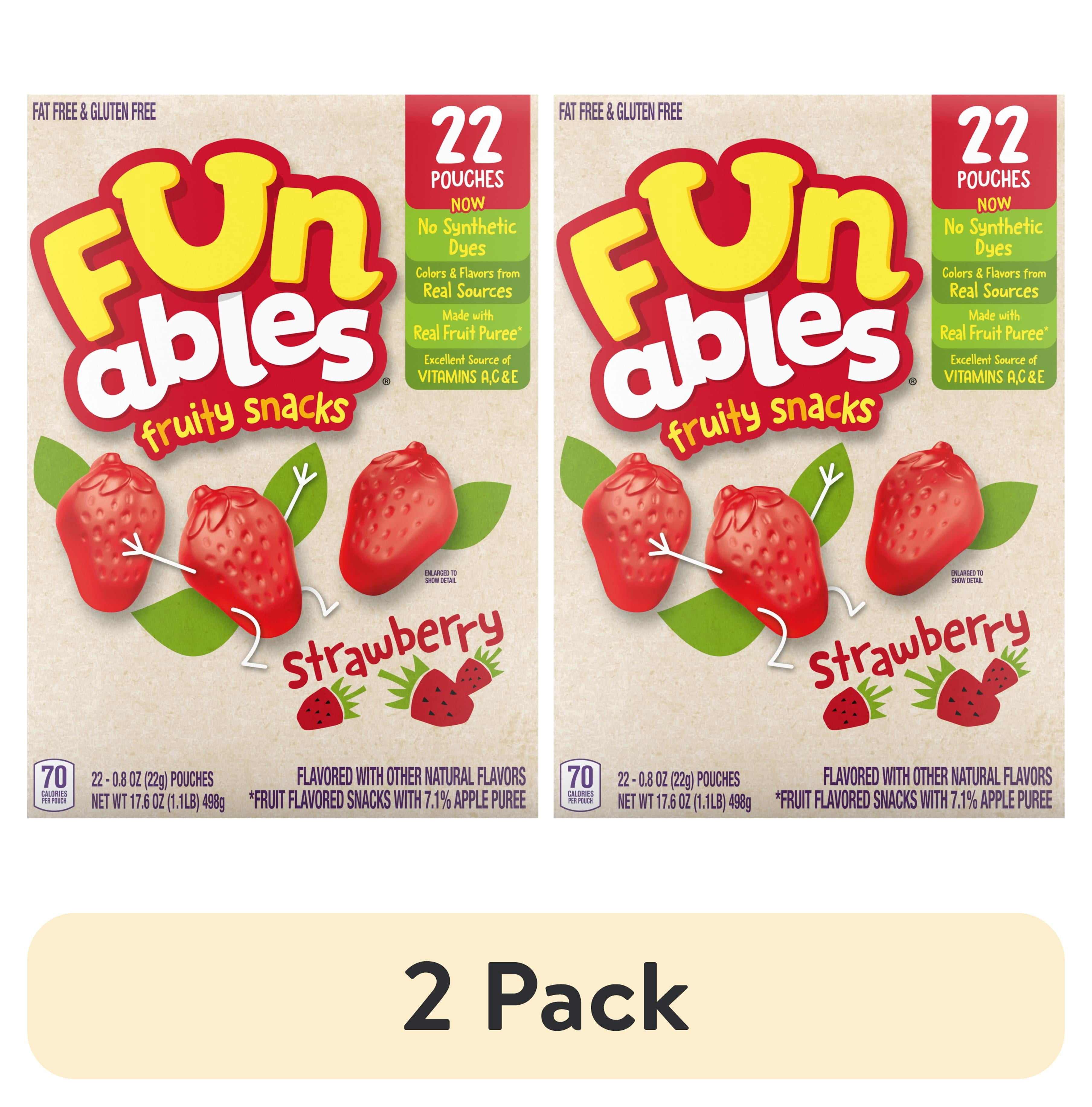 (2 pack) Funables Fruity Snacks, Strawberry Fruit Flavored Snacks, 0.8 ...