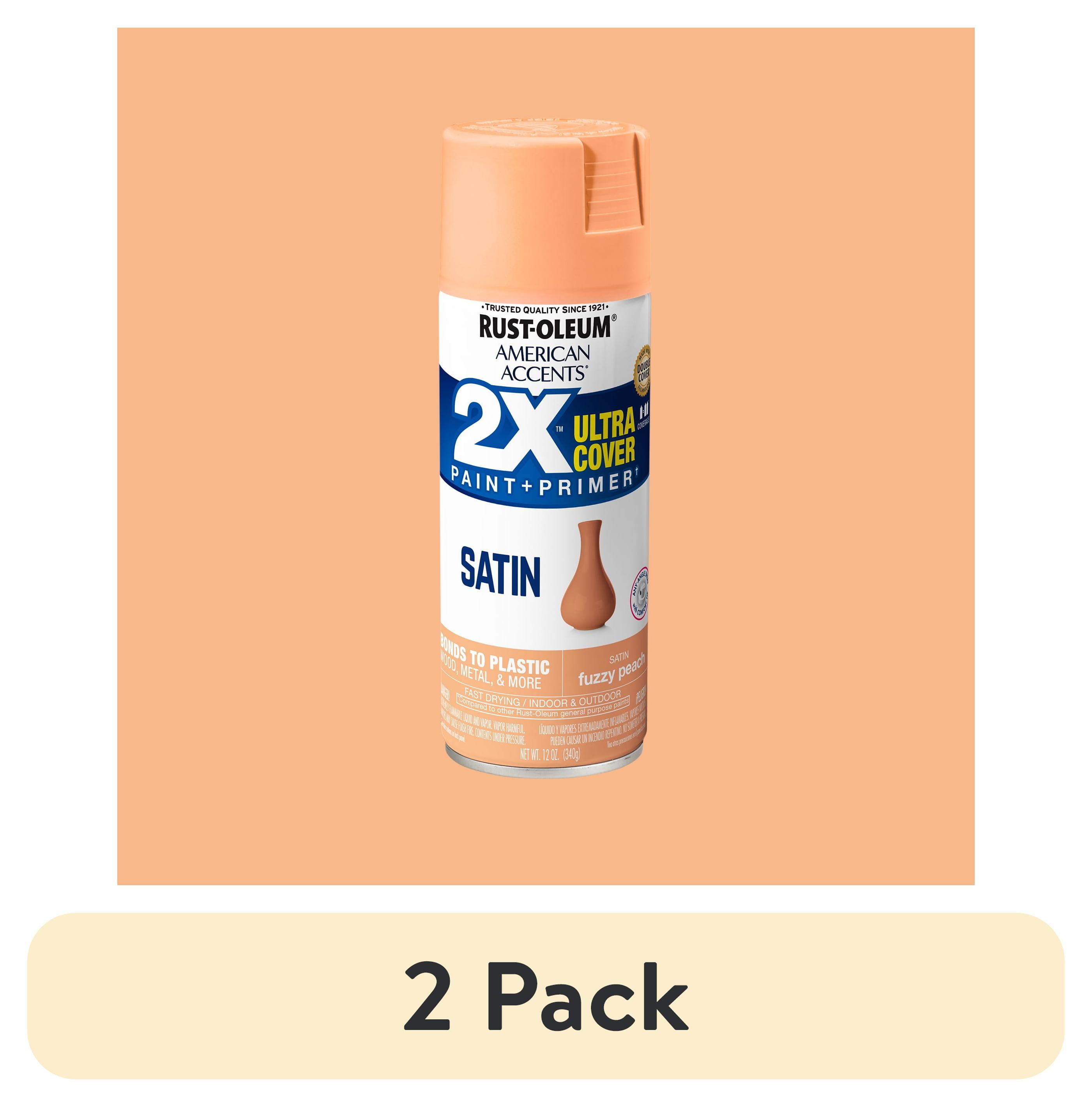 (2 pack) Fuzzy Peach, Rust-Oleum American Accents 2X Ultra Cover Satin ...