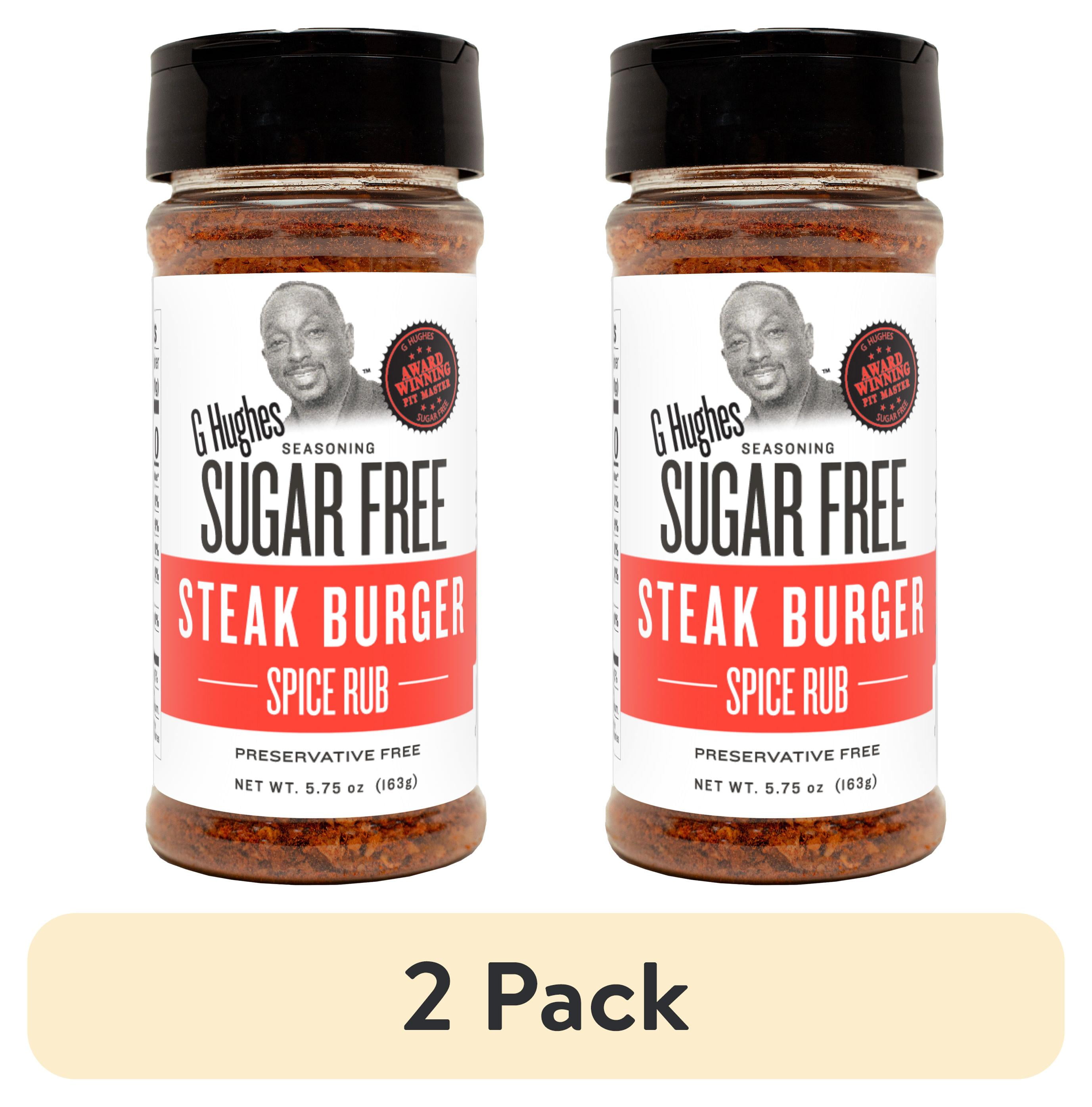 (2 pack) G Hughes Sugar Free Steak Burger Rub Seasoning, 5.75 oz Bottle ...