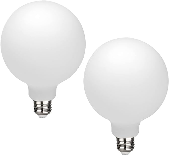 2 pack G40/G125 Globe LED Bulb, Warm White 2700K Dimmable LED Globe ...