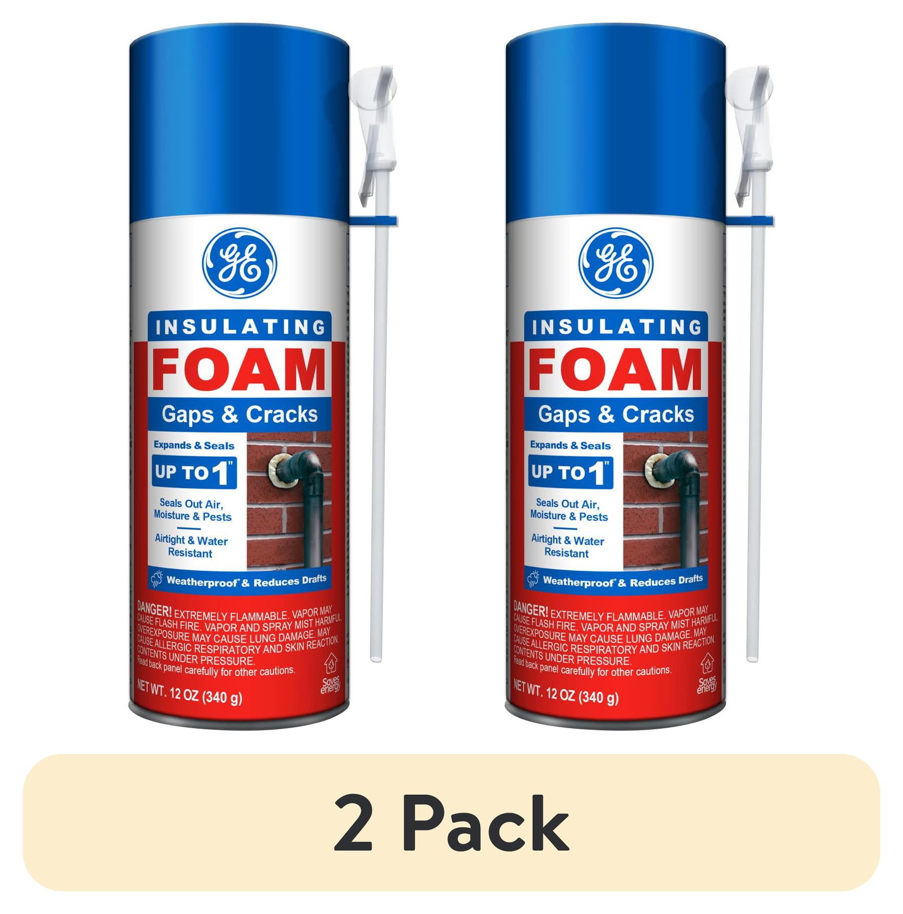 (2 pack) GE Gaps & Cracks Insulating Foam, Pack of 1, Yellow 12 oz Can ...
