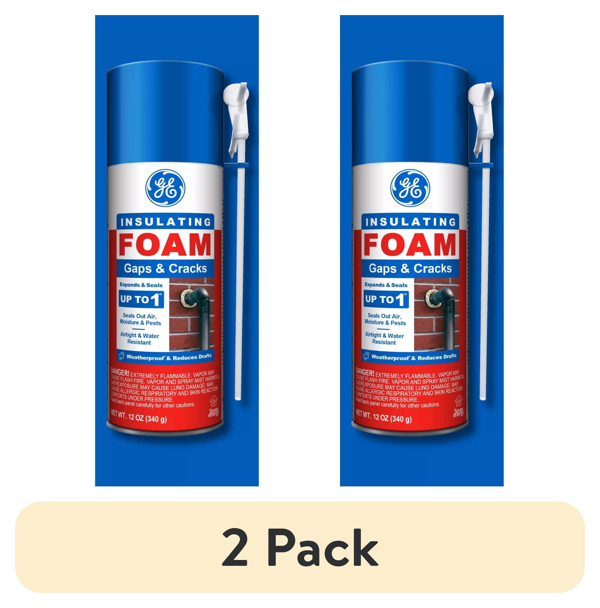 (2 pack) GE Gaps & Cracks Insulating Foam, Pack of 1, Yellow 12 oz Can ...