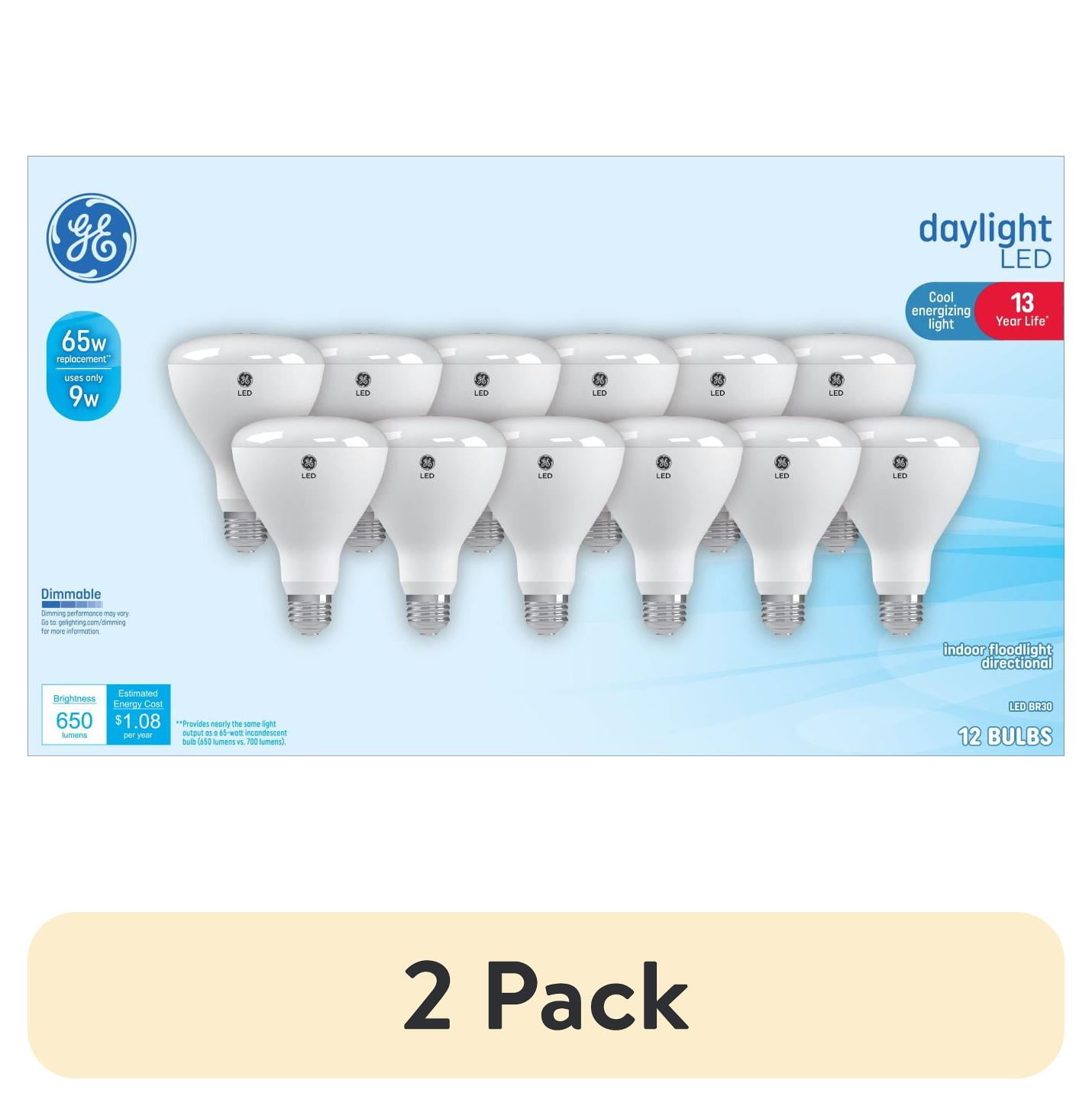 (2 pack) GE LED Light Bulbs, 65 Watt, Daylight, BR30 Floodlights ...