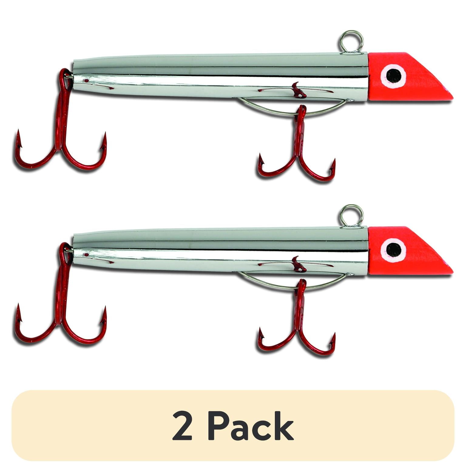 (2 pack) GOT-CHA 500 Series Plug Fishing Lure, Silver w/ Red Head, 1 ...